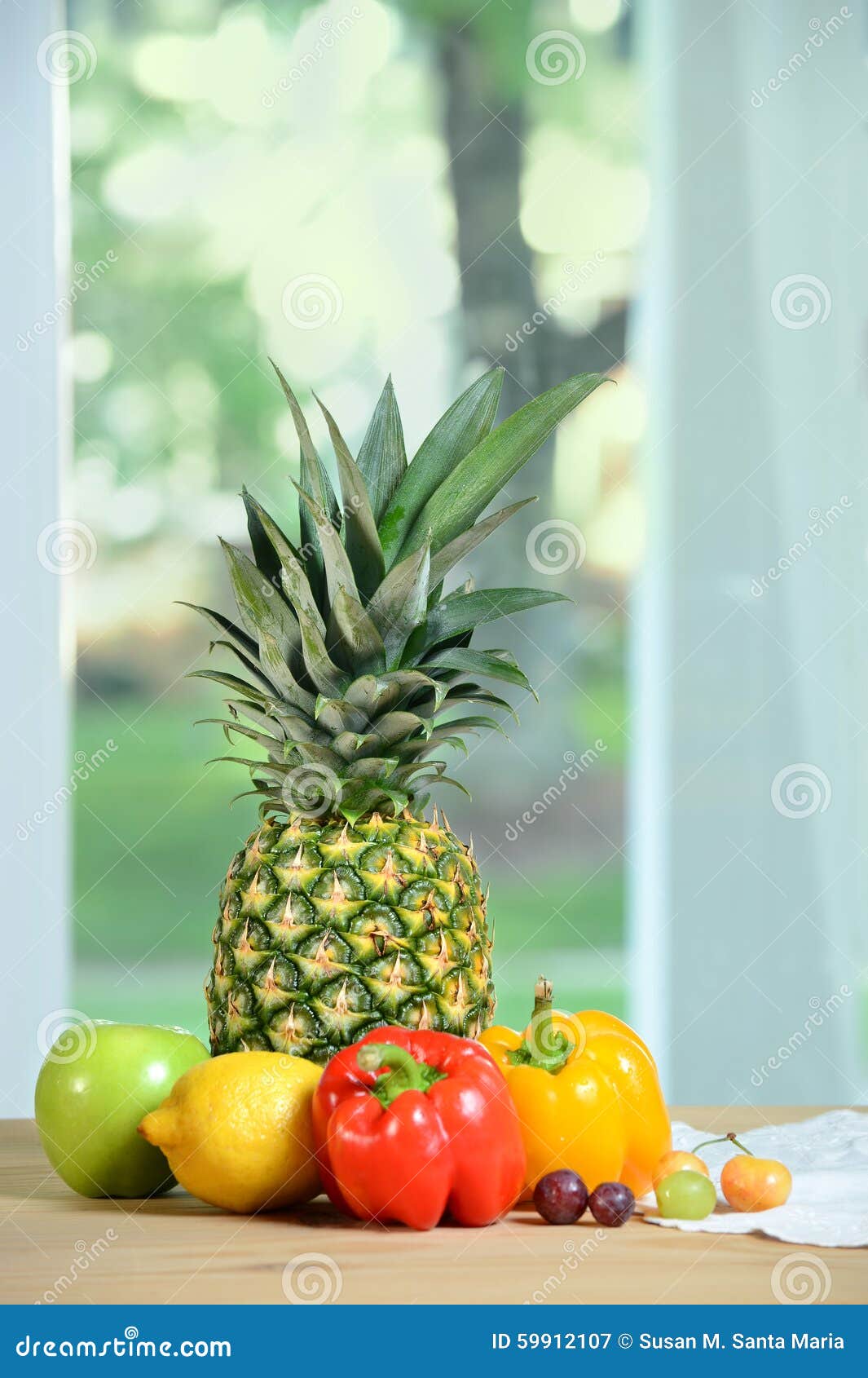Still Life with Pineapple stock image. Image of peppers - 59912107