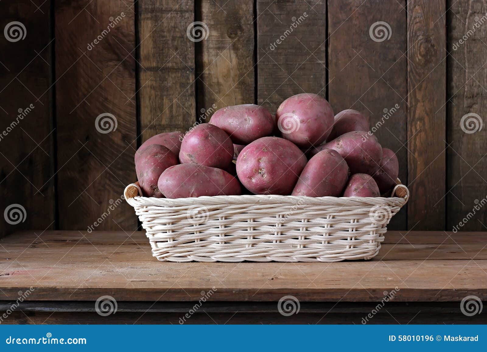 Still Life with Potatoes in a Basket. Stock Photo - Image of still ...