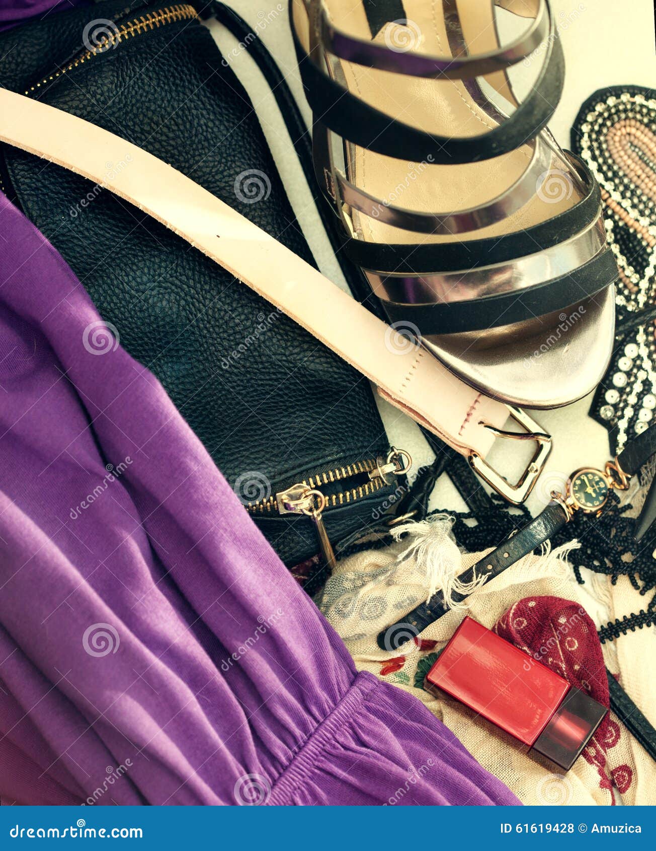 Still Life of Random Objects of Modern Girl / Woman Stock Photo - Image ...