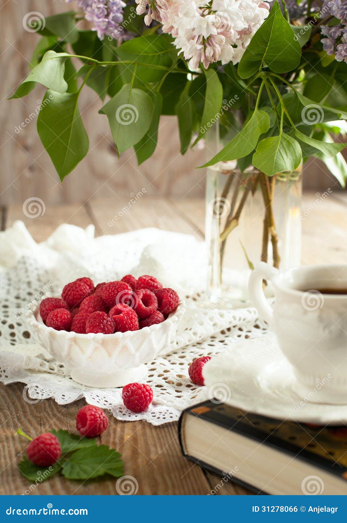 Still Life with Raspberries. Stock Photo - Image of morning, closeup ...