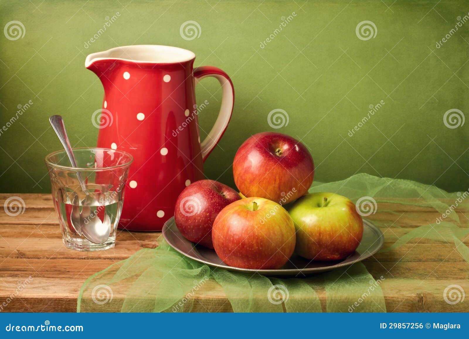 Still Life with Red Apples and Jug Stock Photo - Image of backdrop ...