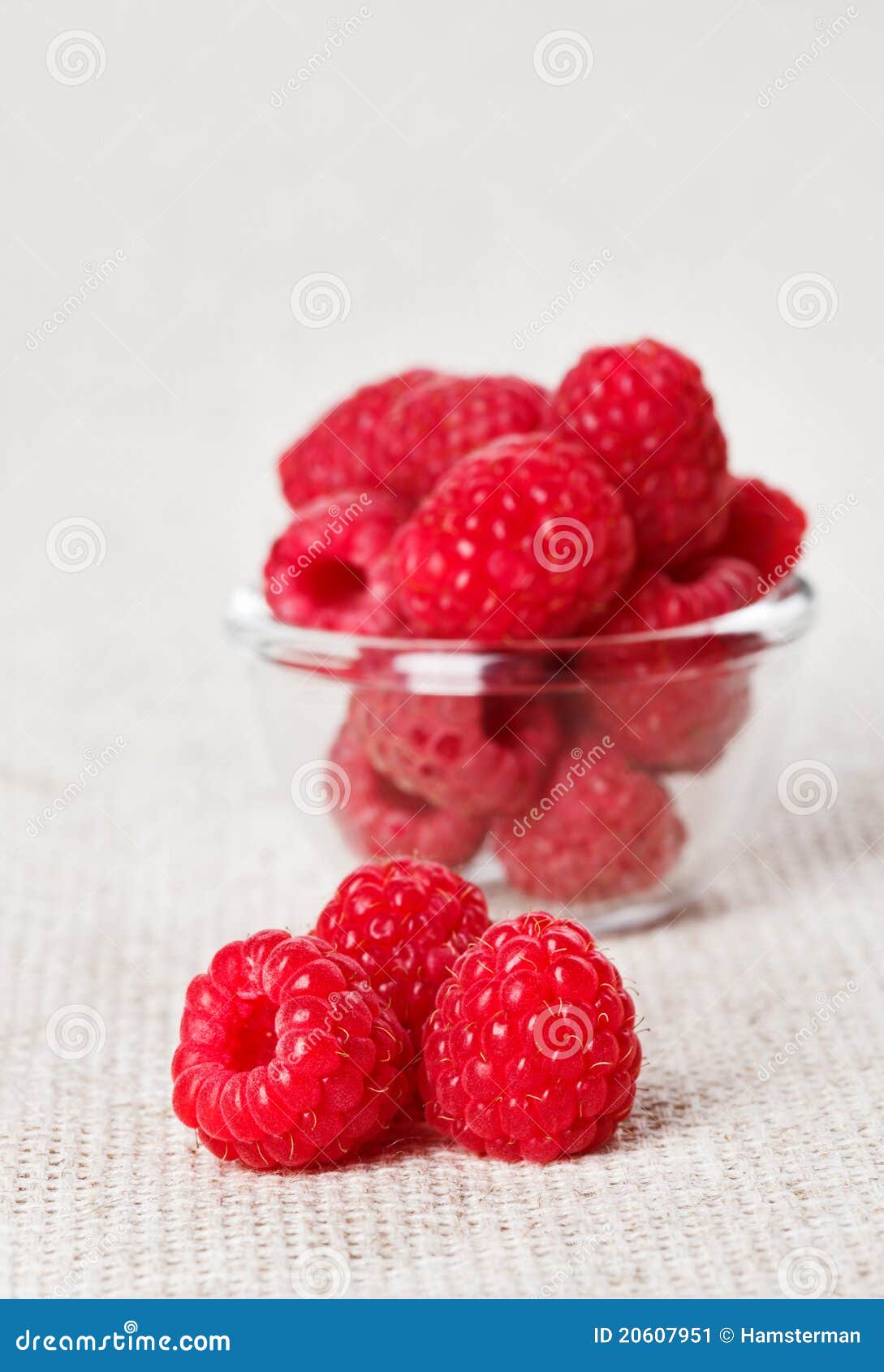 Still Life with Red Raspberry and Glass Bowl Stock Image - Image of ...