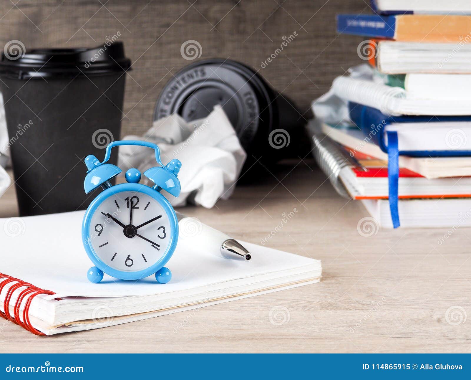 Still Life Round Clock on Stack of Books. Education and Learning ...