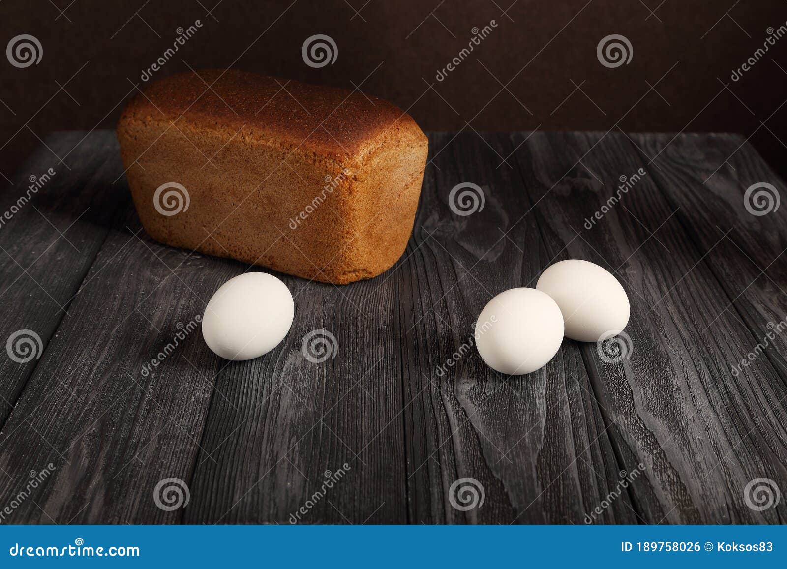 Still Life, Rye Bread with Boiled Eggs. Stock Photo - Image of natural ...