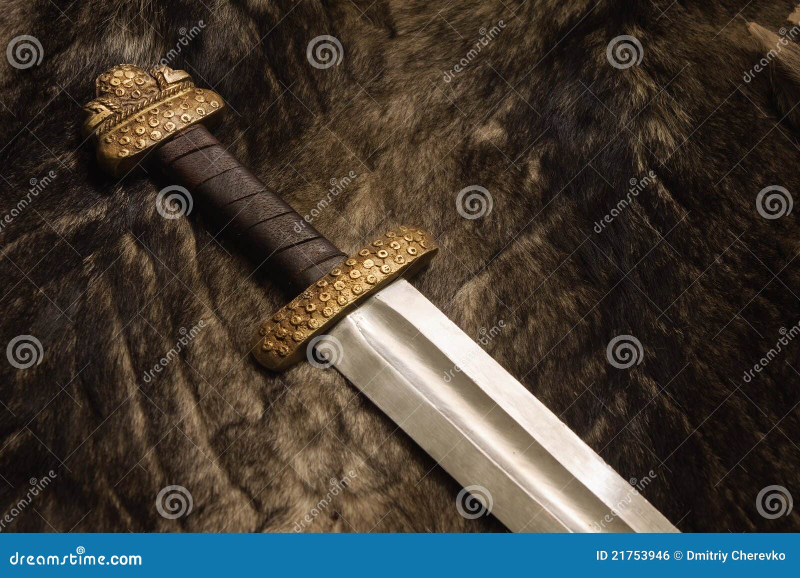 Still Life with Scandinavian Sword on a Fur Stock Photo - Image of ...