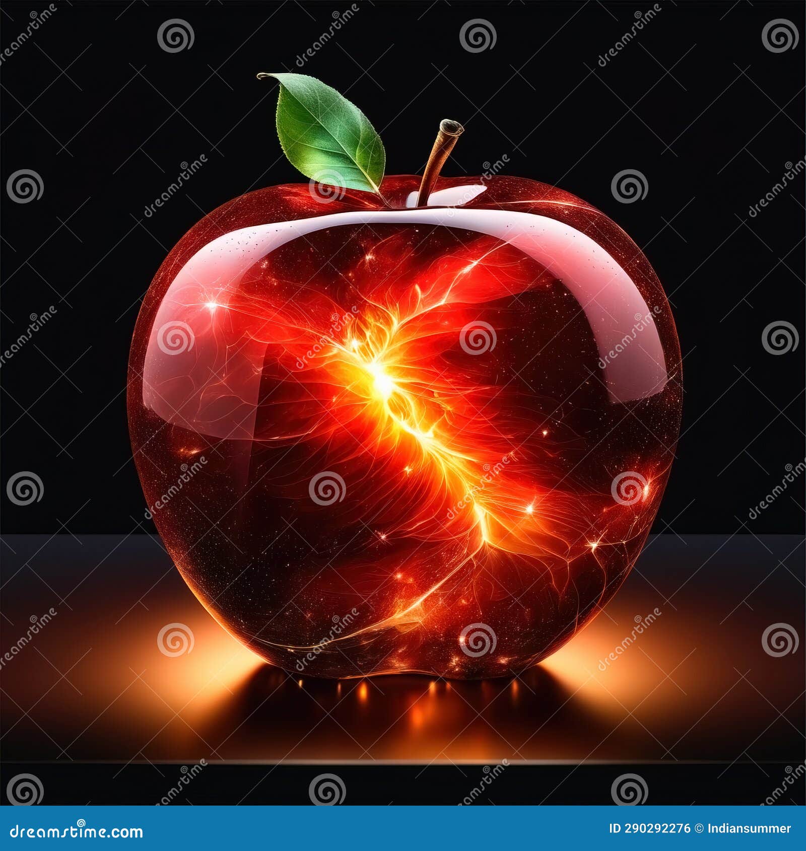 Shining Celestial Glass Apple with a Galaxies Inside Stock Illustration ...