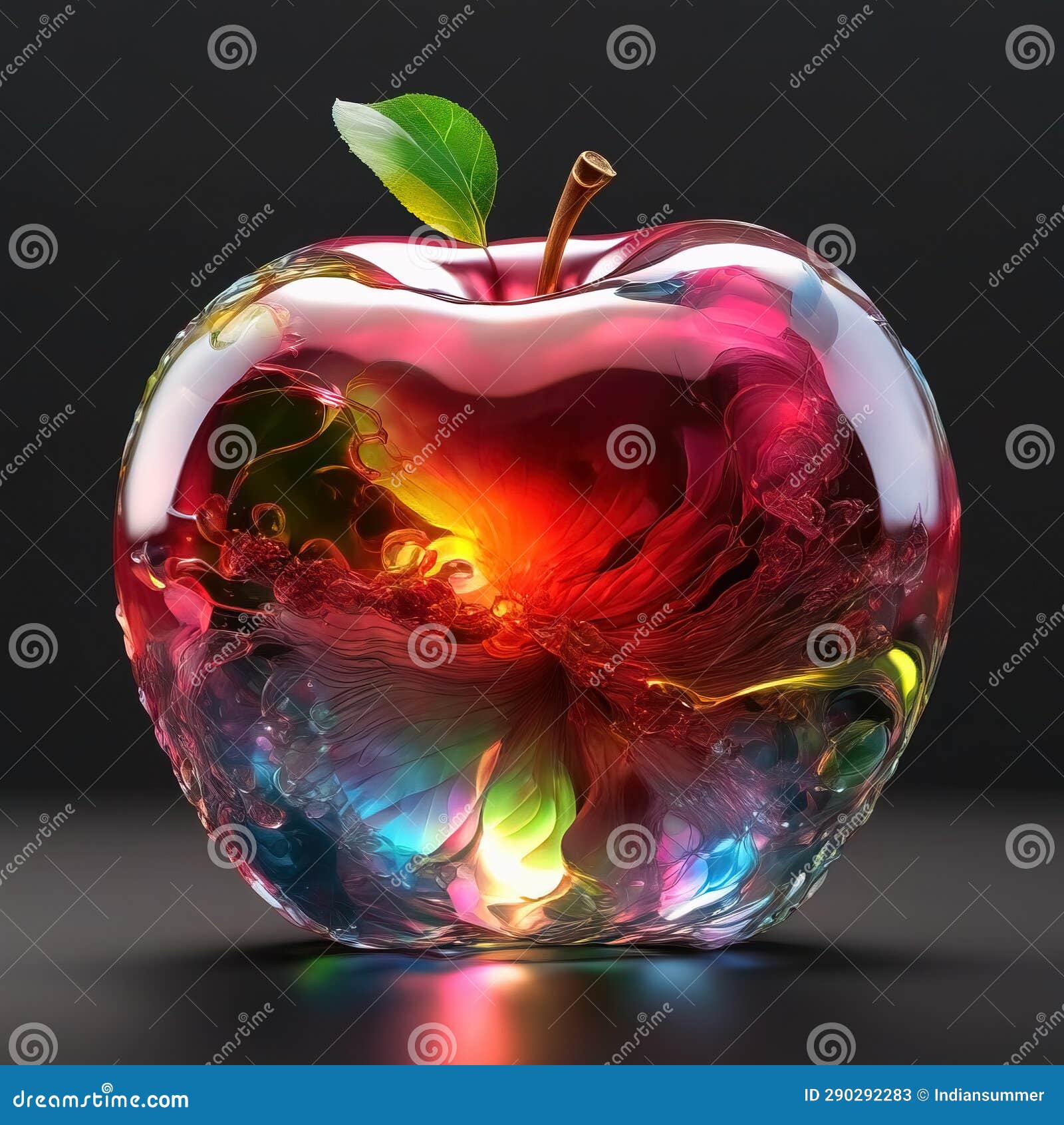 Shining Celestial Glass Apple with a Galaxies Inside Stock Illustration ...