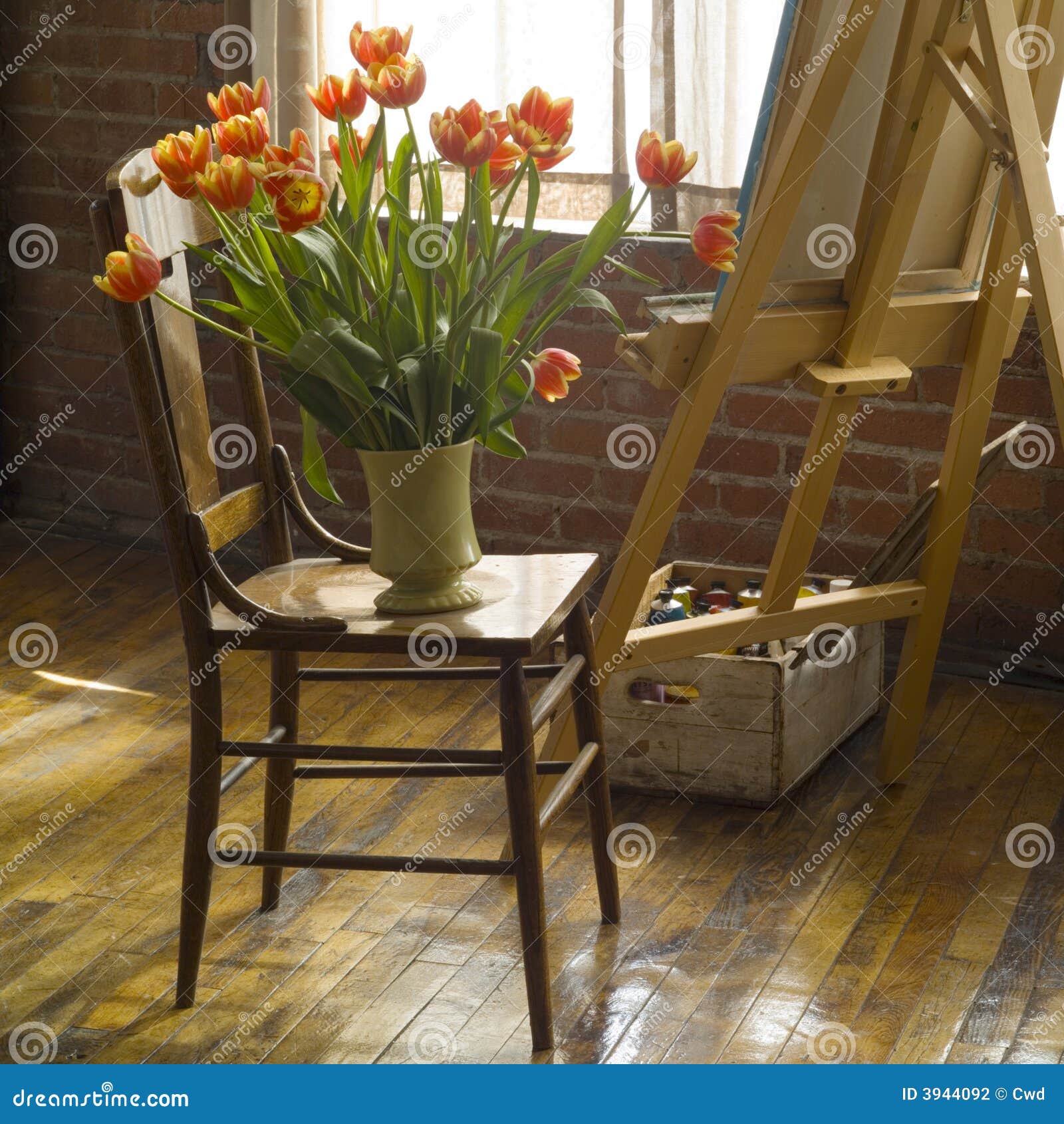 Still Life Shot of Art Studio Stock Photo - Image of indoors, flowers ...