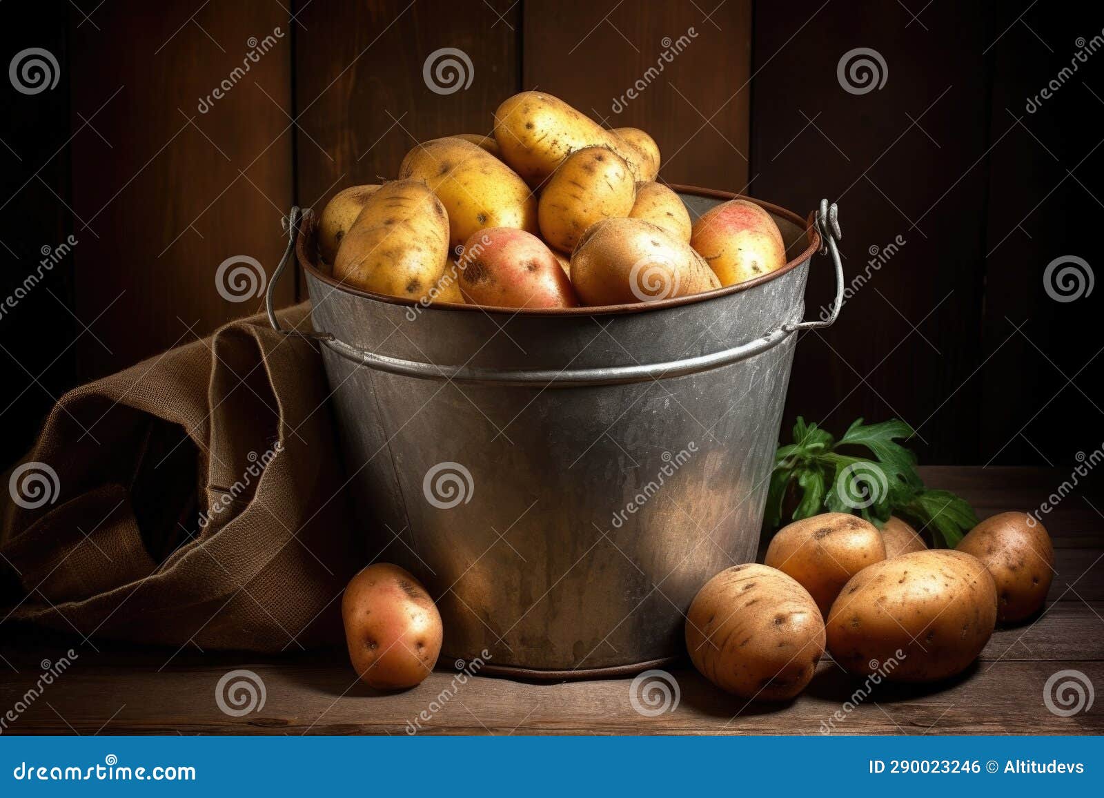 Still Life Shot of a Bucket Full of Potatoes Stock Photo - Image of ...