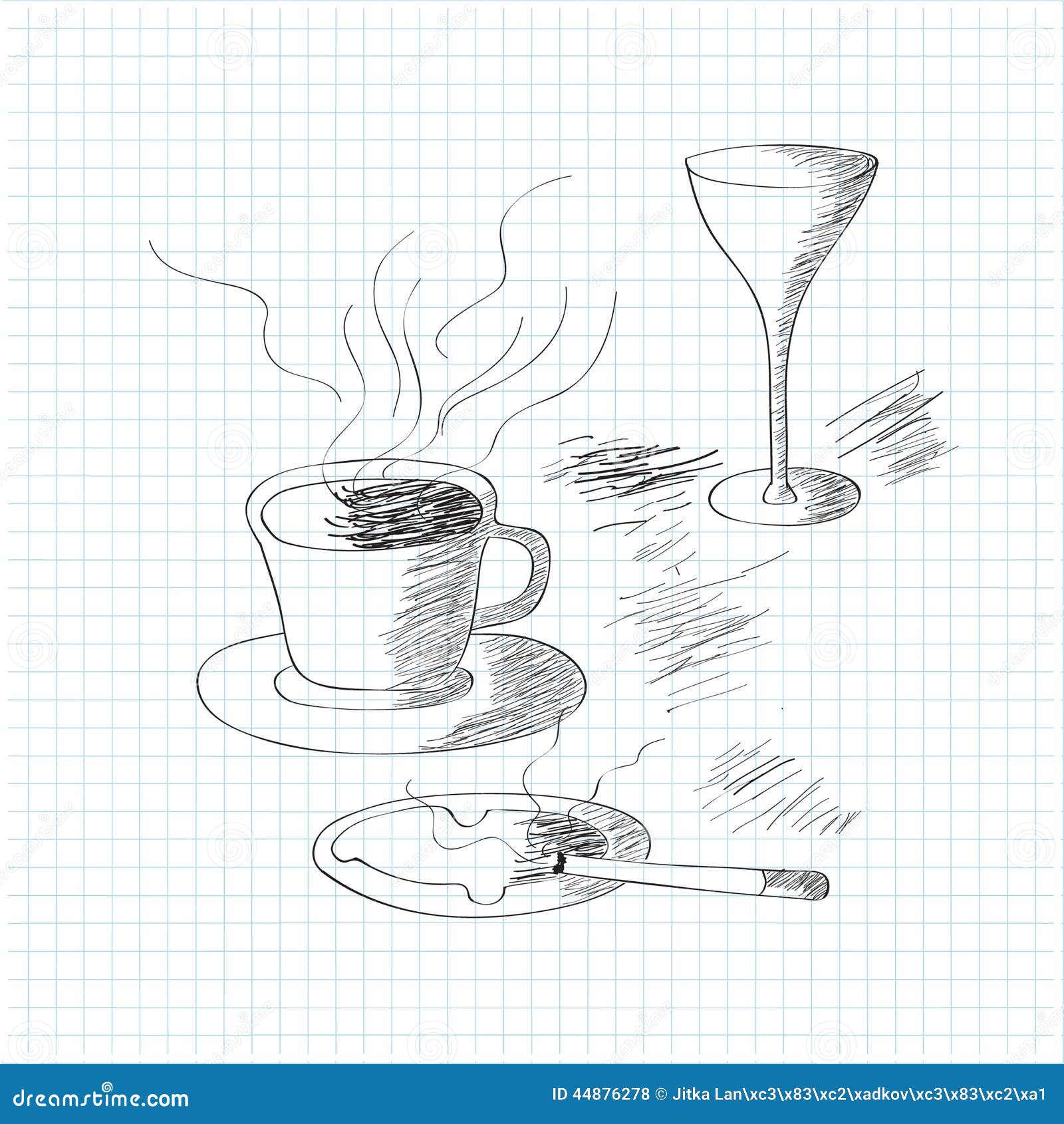 Still life sketch stock illustration. Illustration of print - 44876278