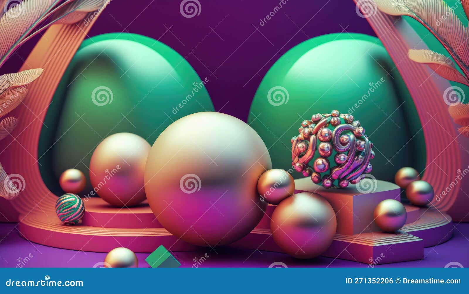 Still Life of Spherical Objects of Decoration Stock Illustration ...
