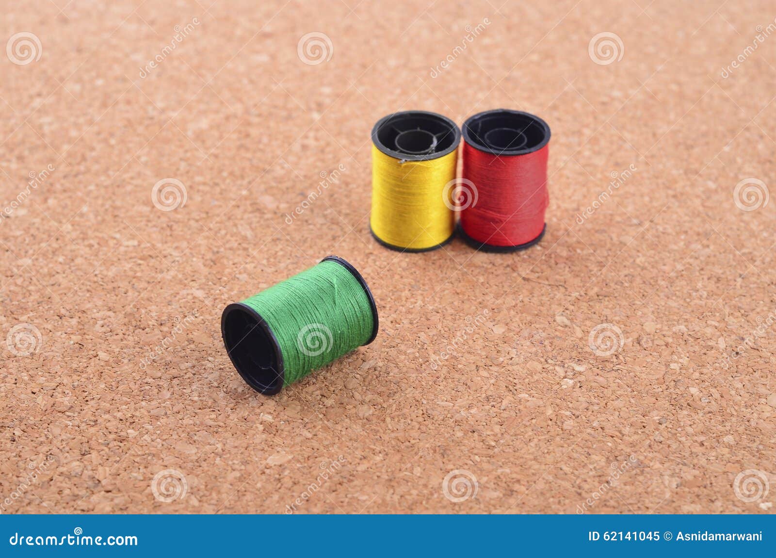 Still Life of Spools of Thread on a Wooden Background Stock Image ...