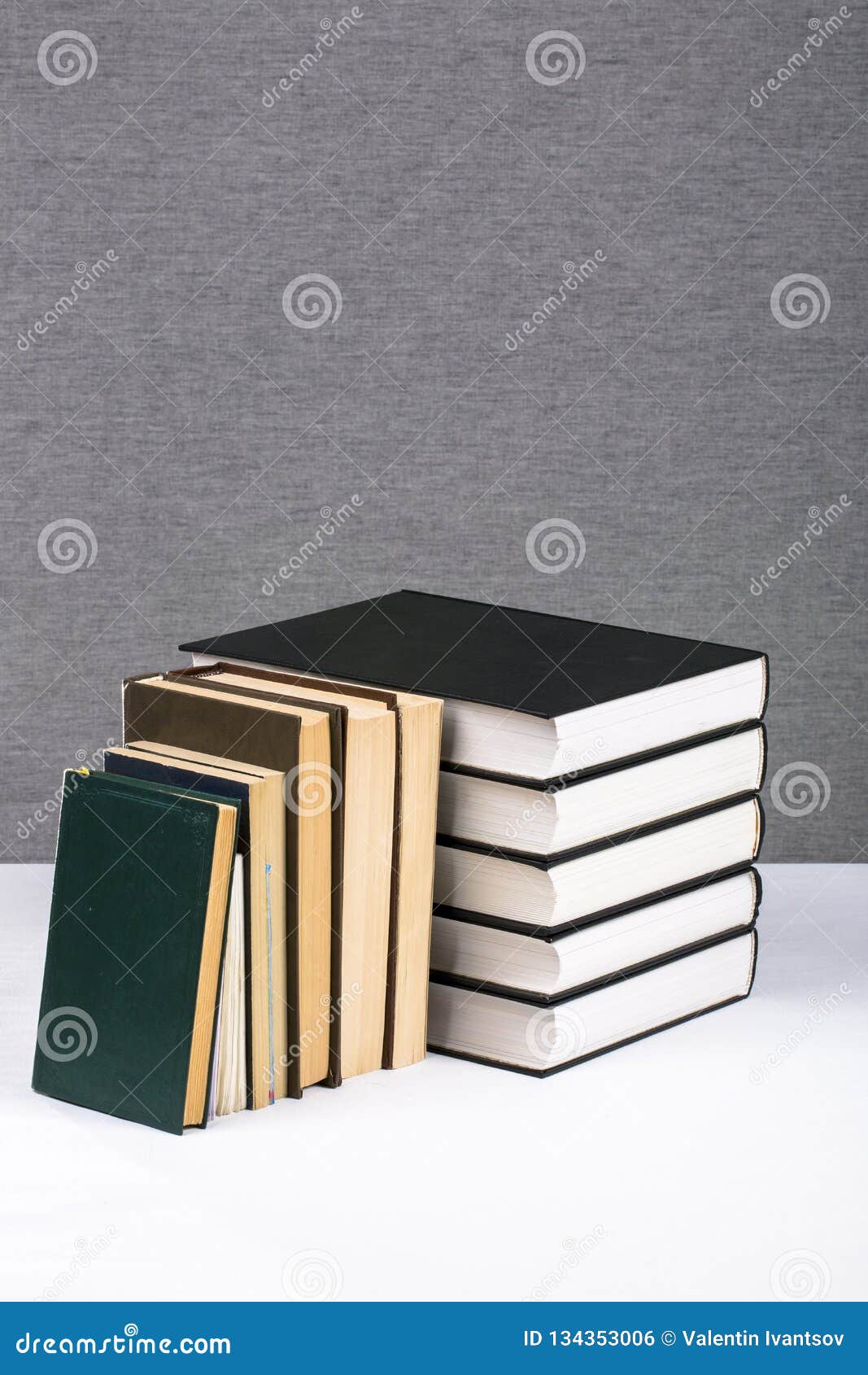 Still Life with a Stack of New and Old Books Stock Photo - Image of ...