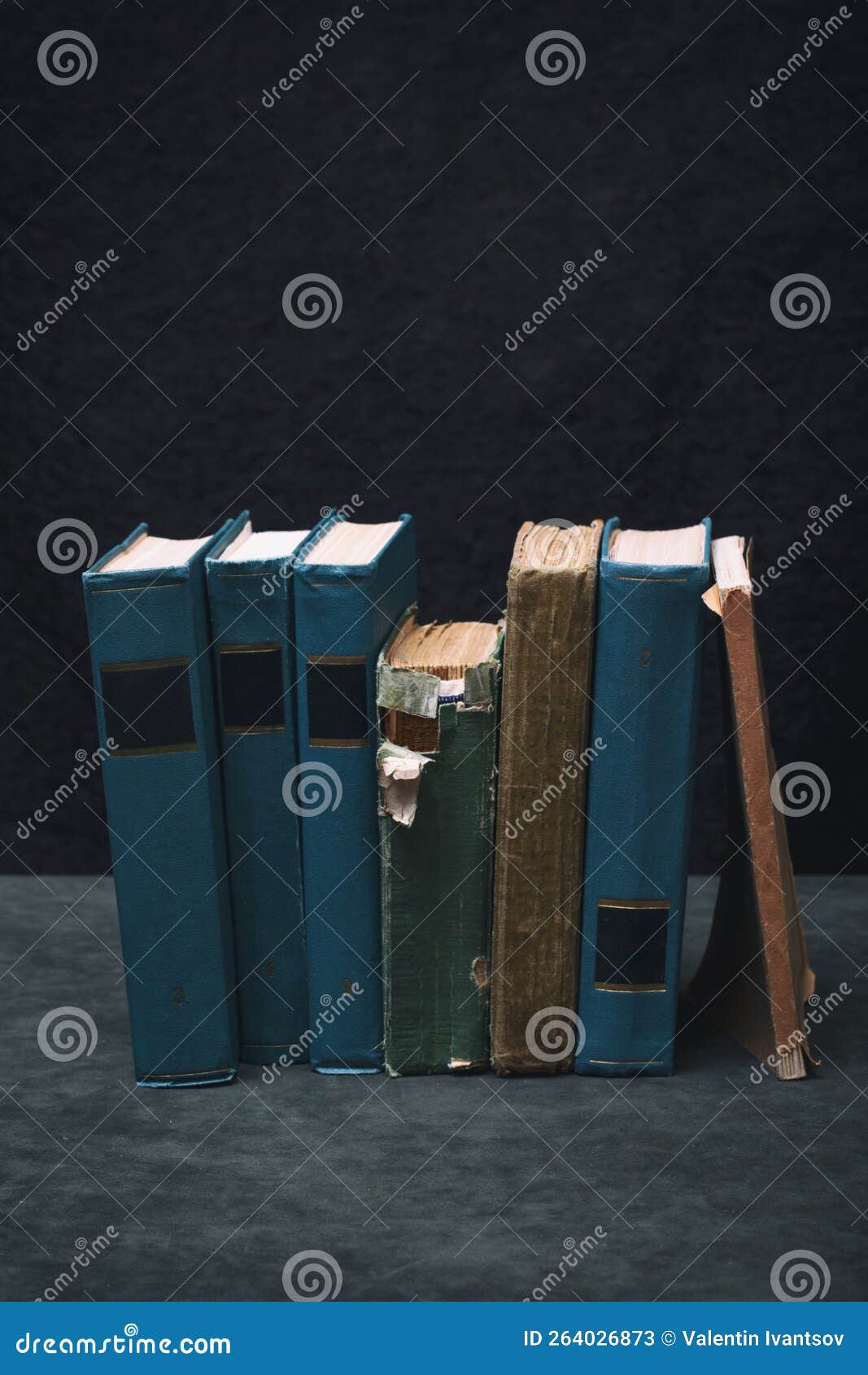 Still Life with a Stack of Old Books on the Table Stock Image - Image ...
