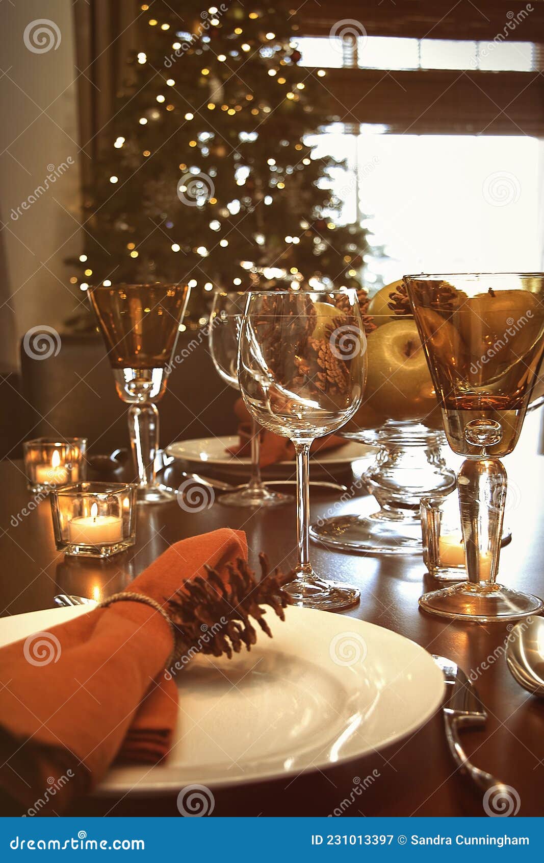 Still Life of Table Setting for the Holidays Stock Image - Image of ...