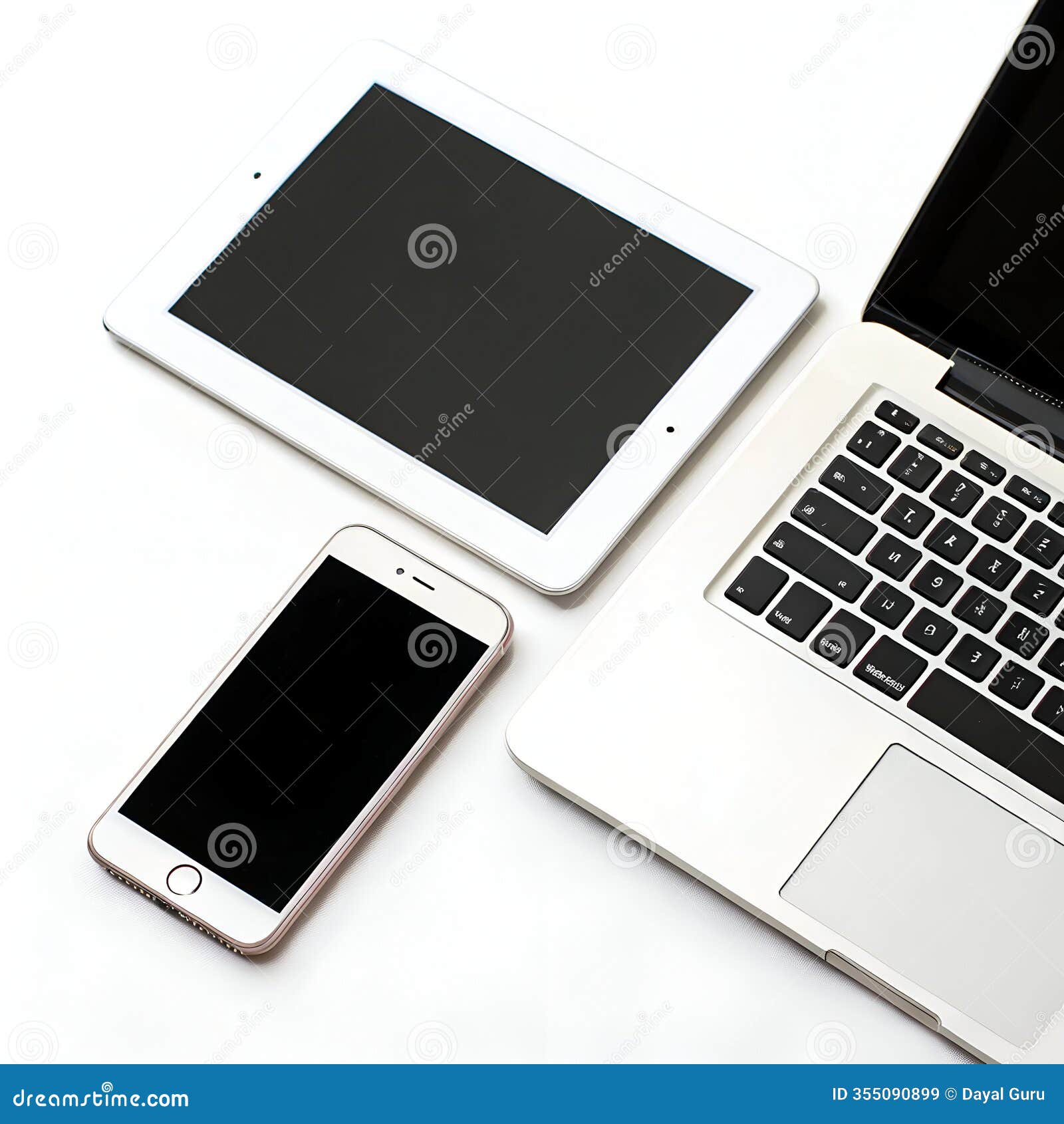 Still Life of Tech Devices Isolated on White Background Stock Image ...