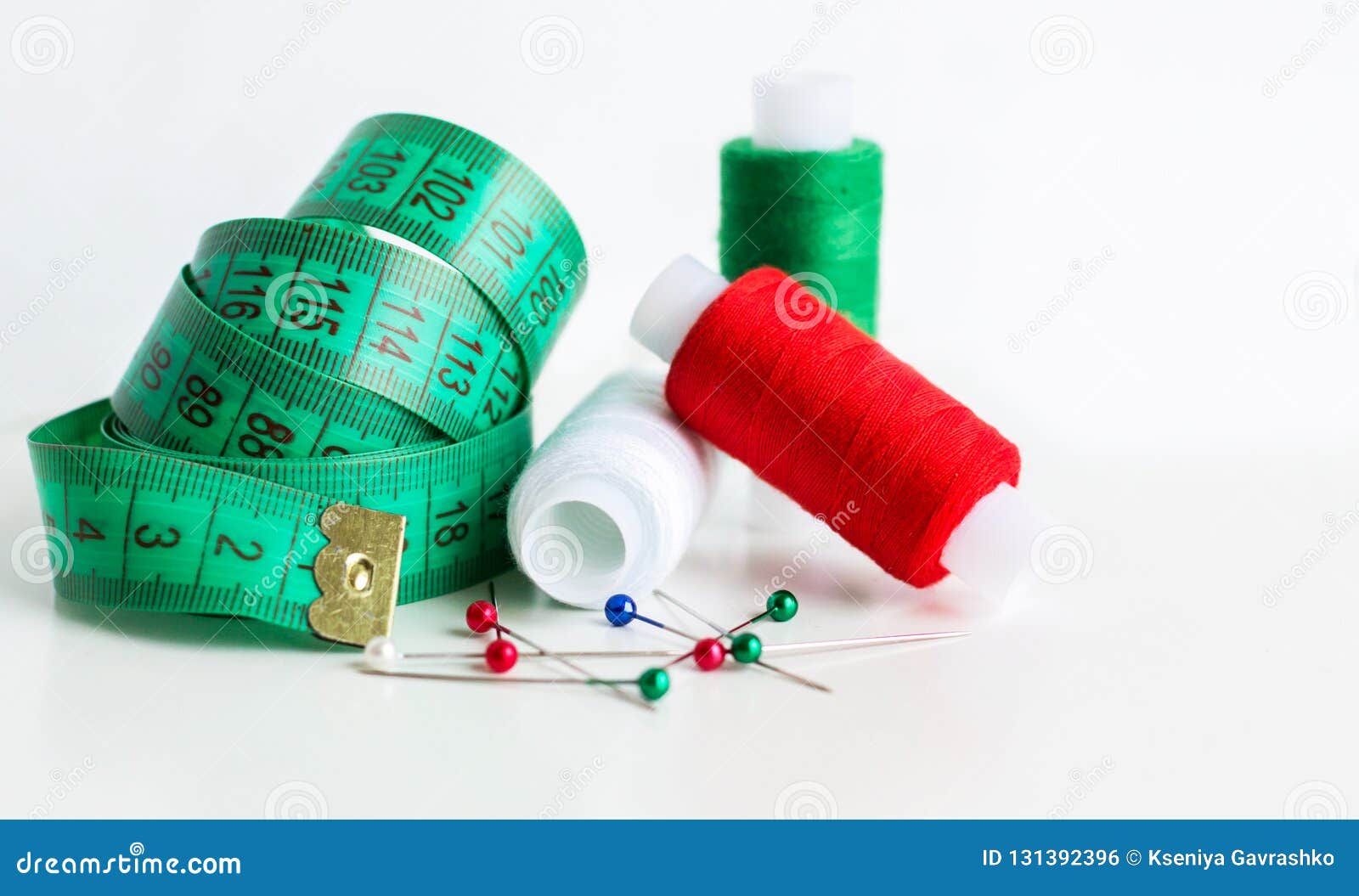 Bright Sewing Kit. Thread and Needle. Tailor Concept Stock Photo ...