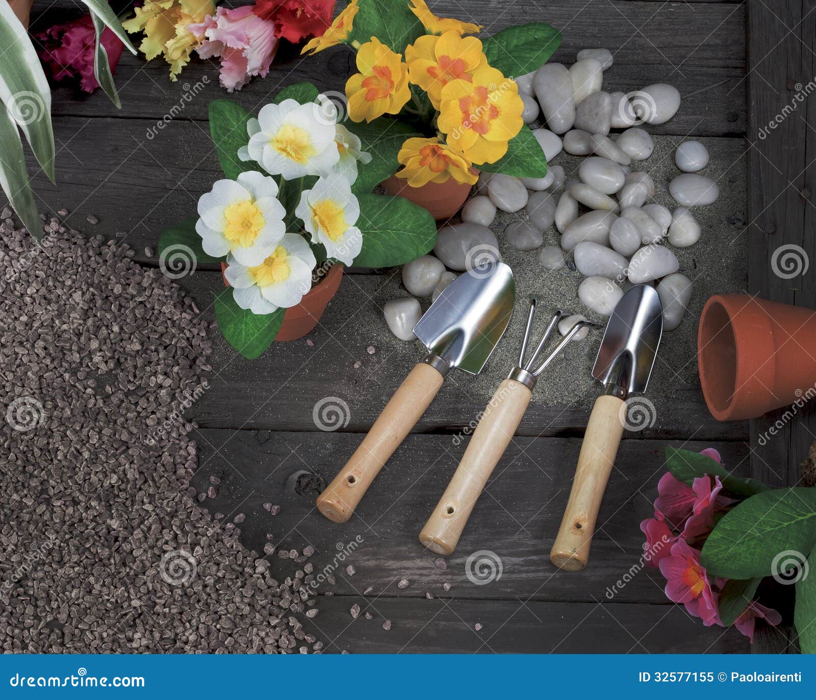 Still Life of Tools for Flowers Gardening Stock Image - Image of ...