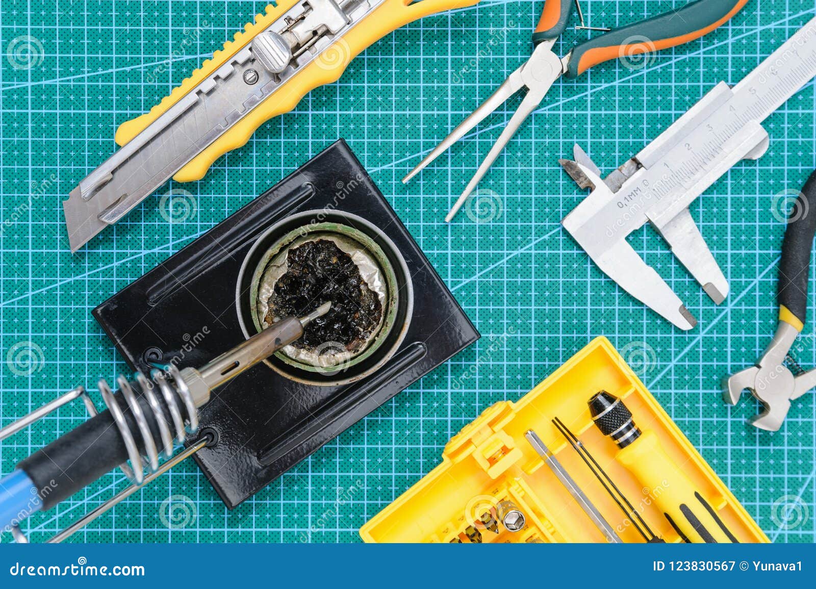 Still life with tools. stock image. Image of hand, life - 123830567