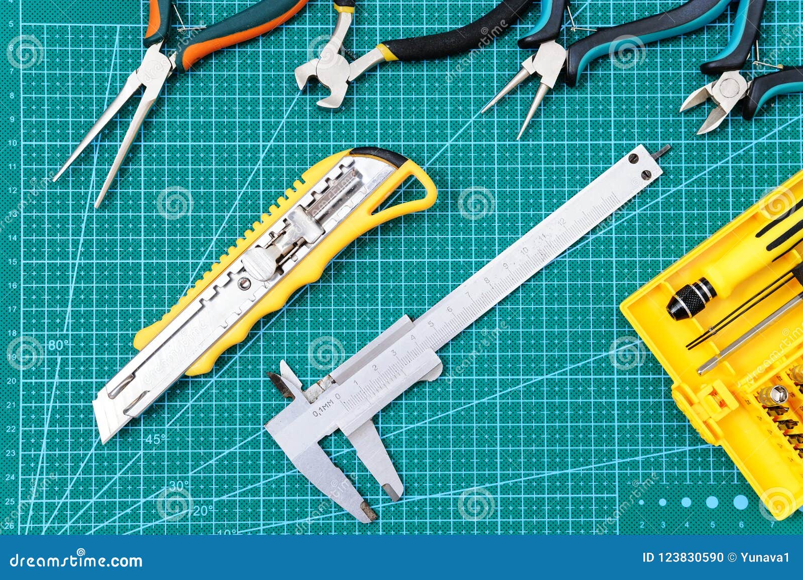 Still life with tools. stock photo. Image of improvement - 123830590