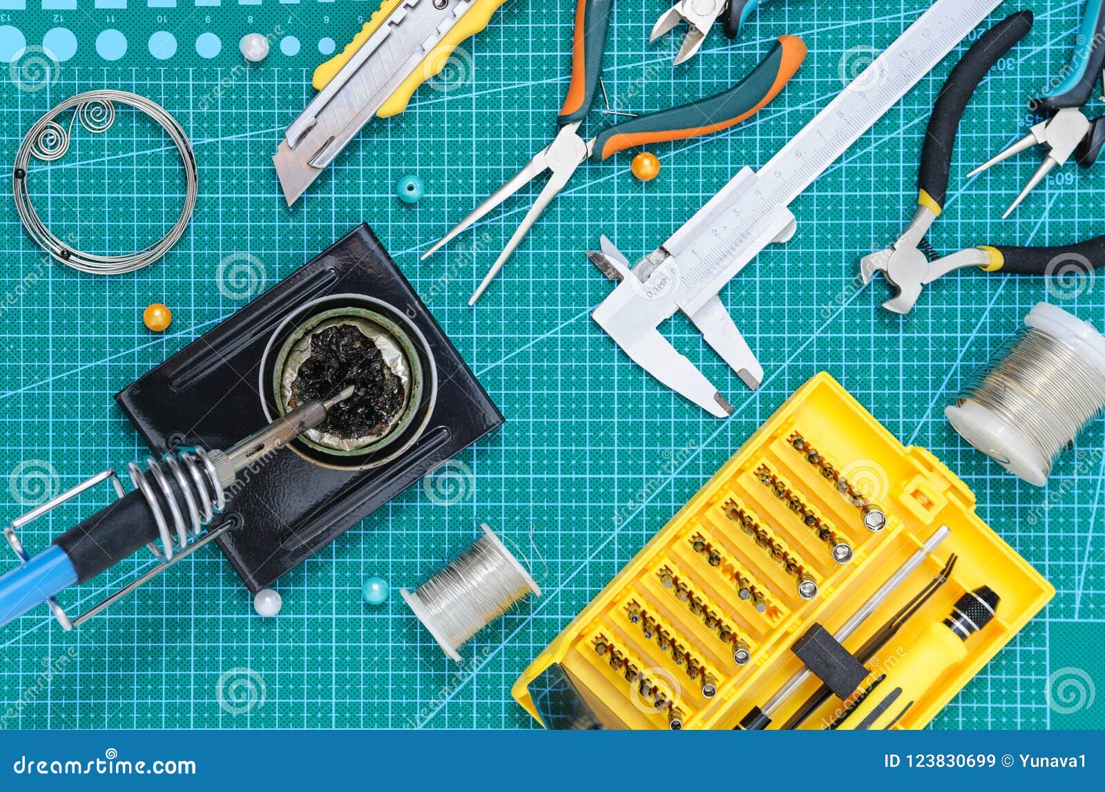 Still life with tools. stock image. Image of still, cutters - 123830699