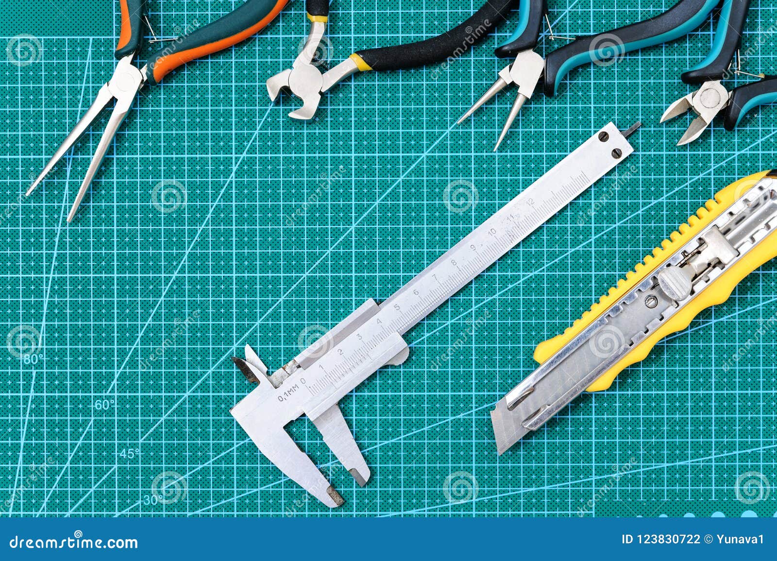 Still life with tools. stock photo. Image of construction - 123830722