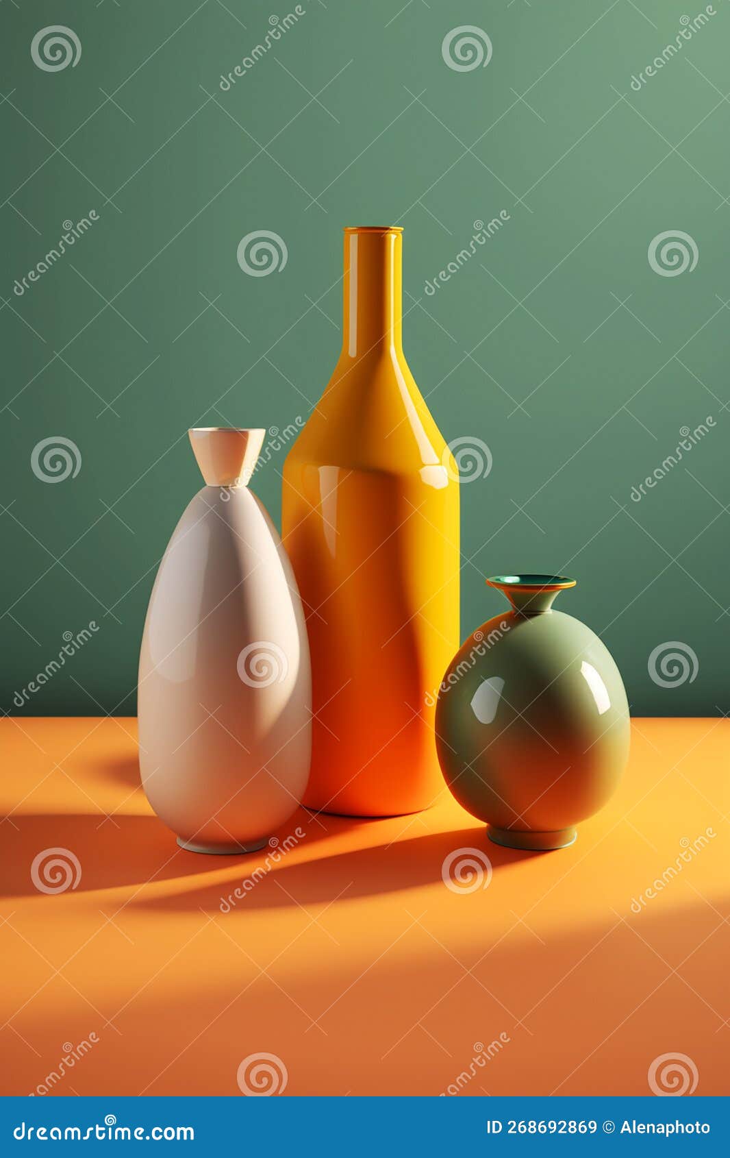 Still Life with Vases, Spring Concept Stock Illustration - Illustration ...