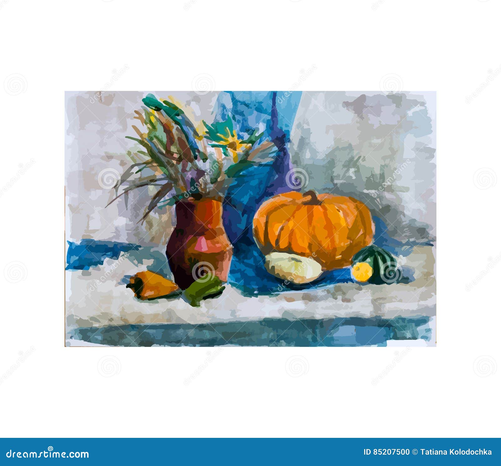 Still Life, Vector Illustration Stock Vector - Illustration of orange ...