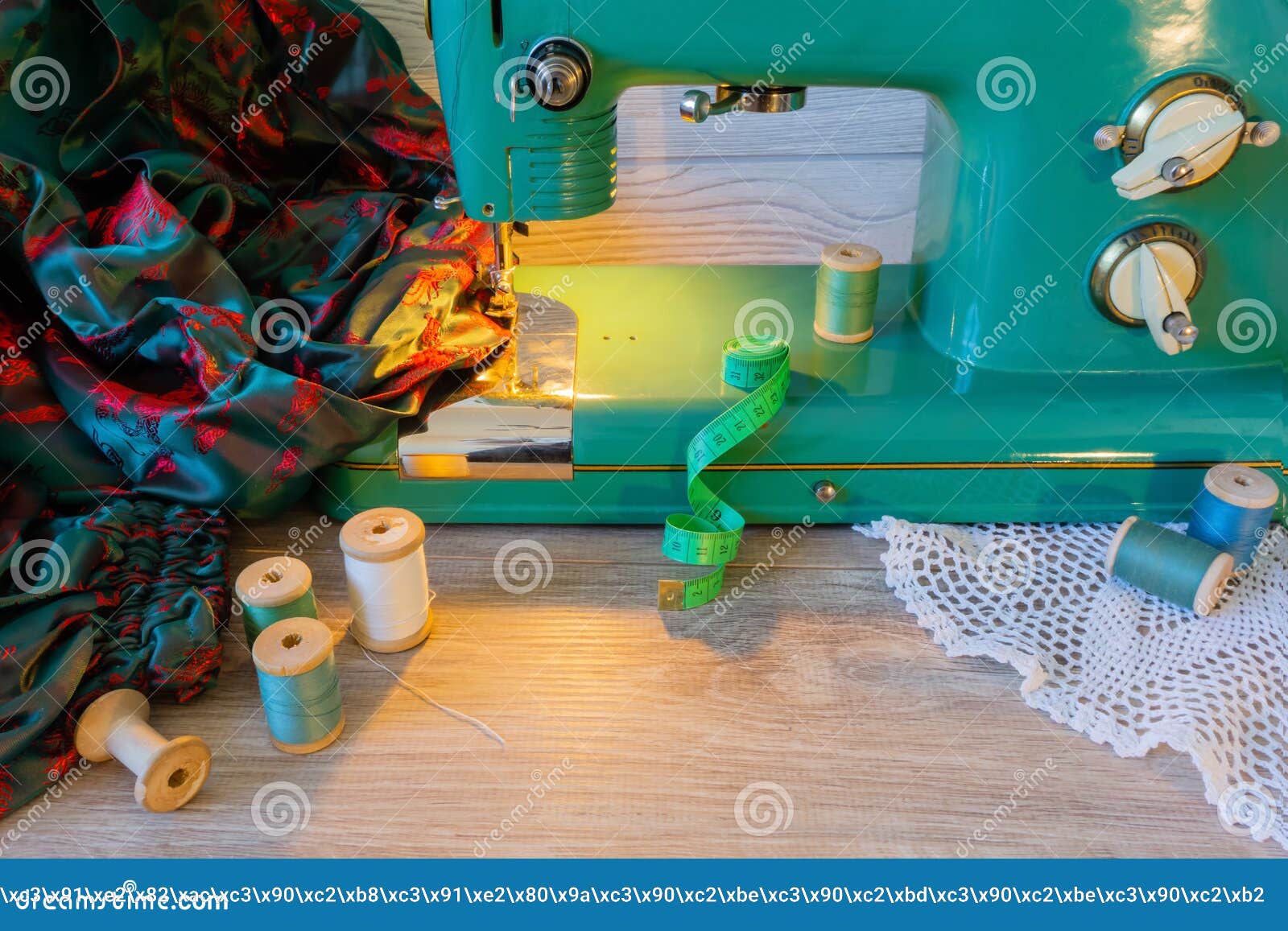 Still Life with Vintage Sewing Machine Stock Image - Image of ...