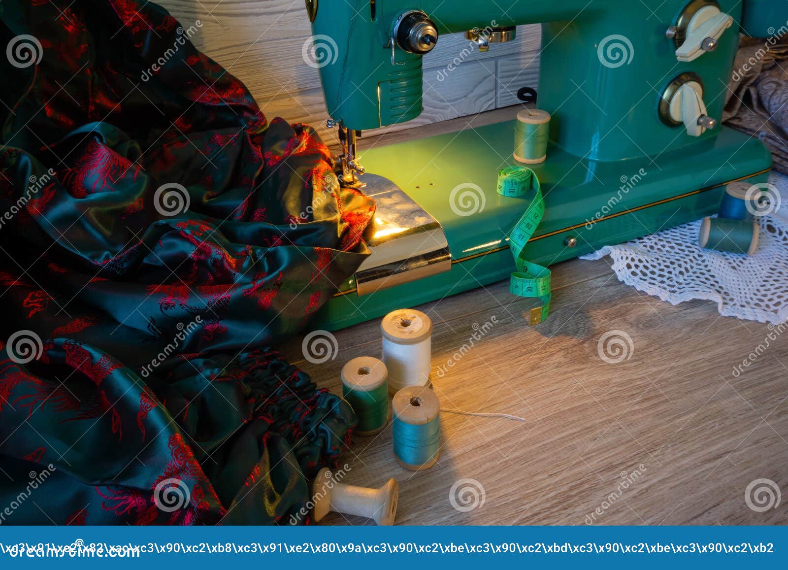 Still Life with Vintage Sewing Machine Stock Image - Image of fashion ...