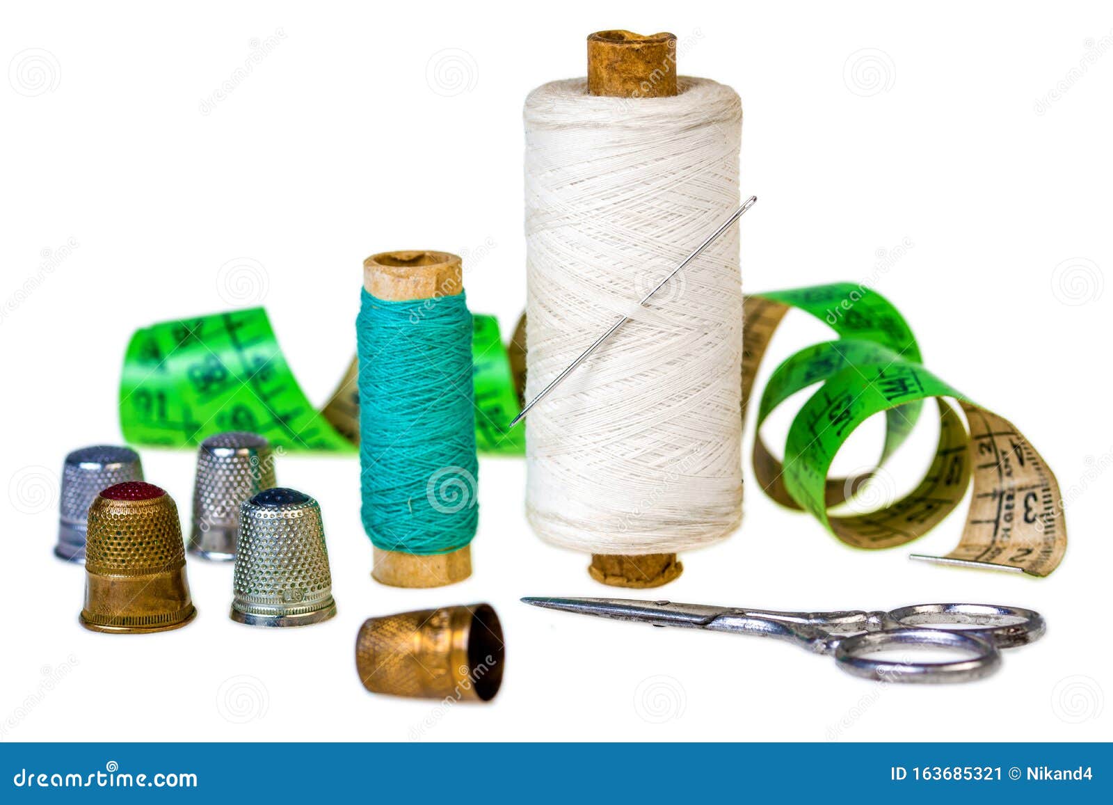 Still Life with Vintage Sewing Objects Stock Image - Image of table ...