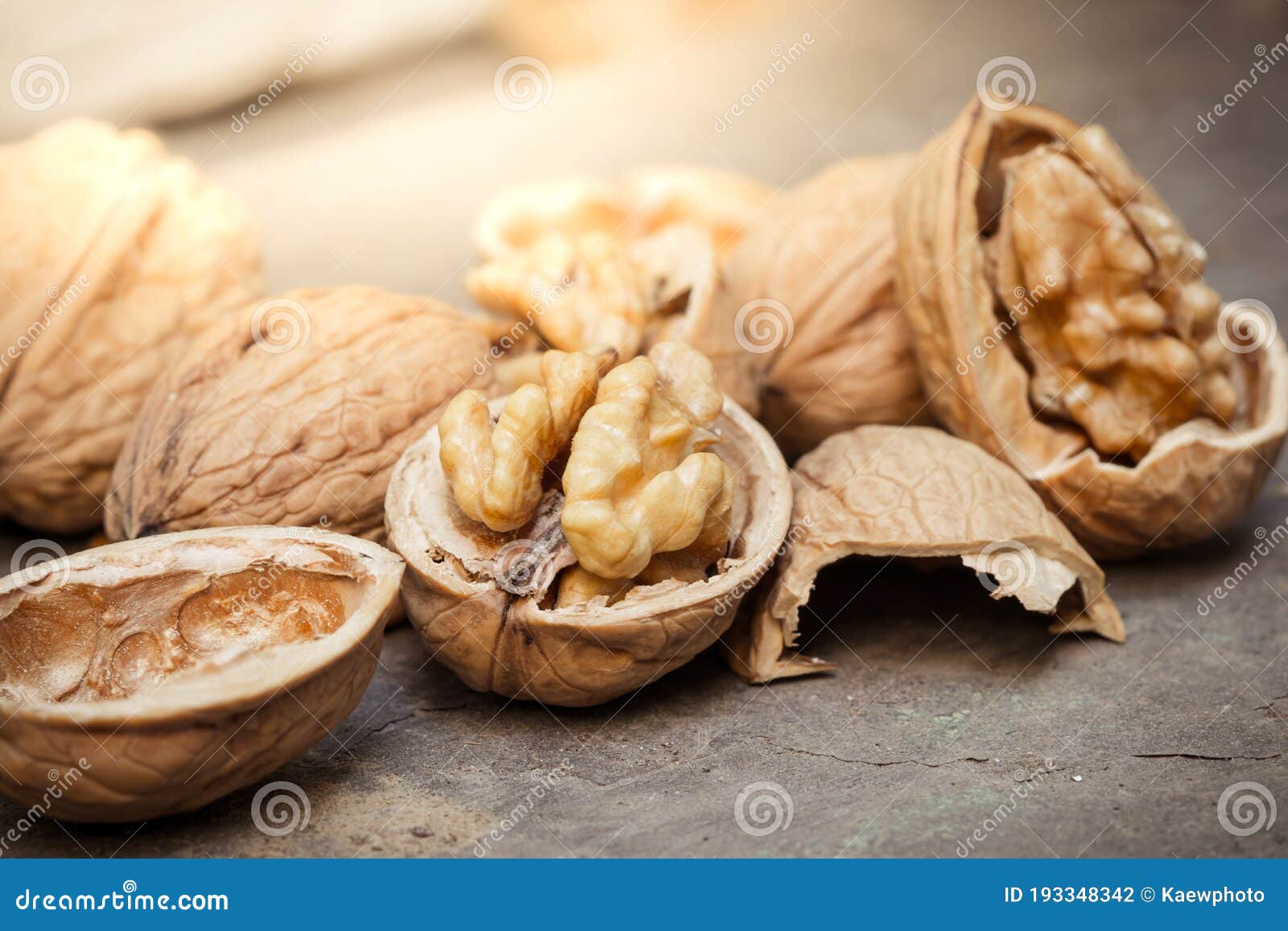 Still Life with Walnut Kernels and Whole Walnuts Stock Photo - Image of ...