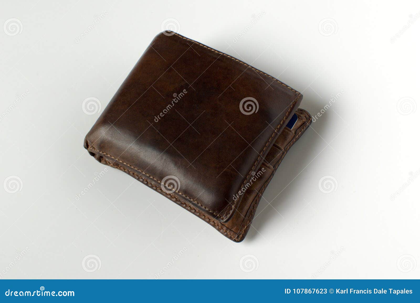 A Still Life of a Worn Out Brown Leather Wallet Stock Image - Image of ...