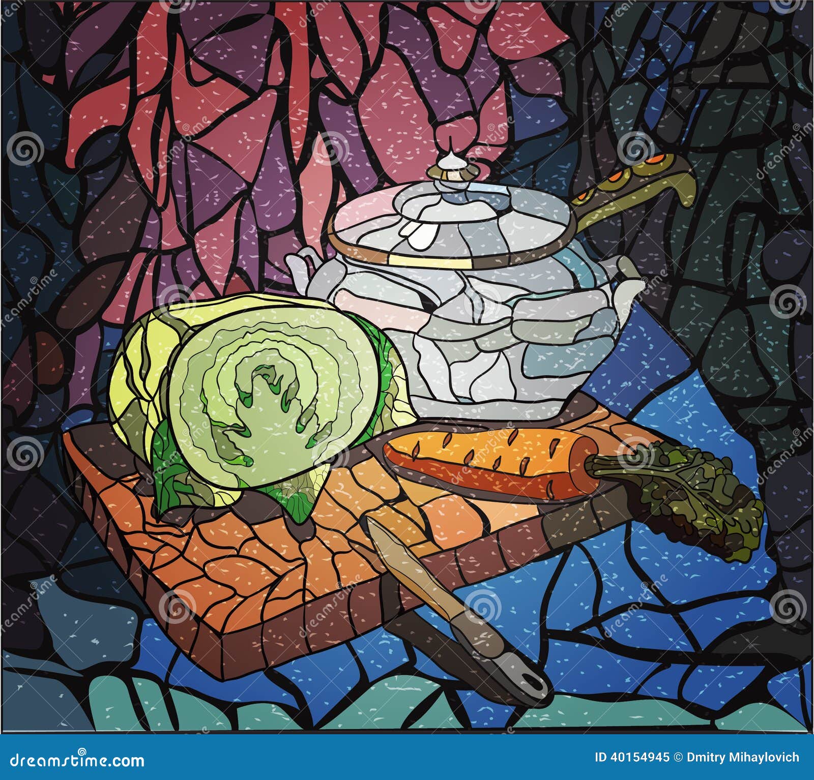 Still pan stock vector. Illustration of knife, carrot - 40154945