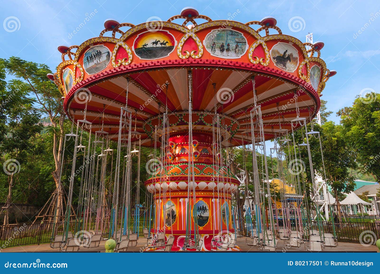 Still Swing Ride Amusement Park Stock Image - Image of high, chain ...