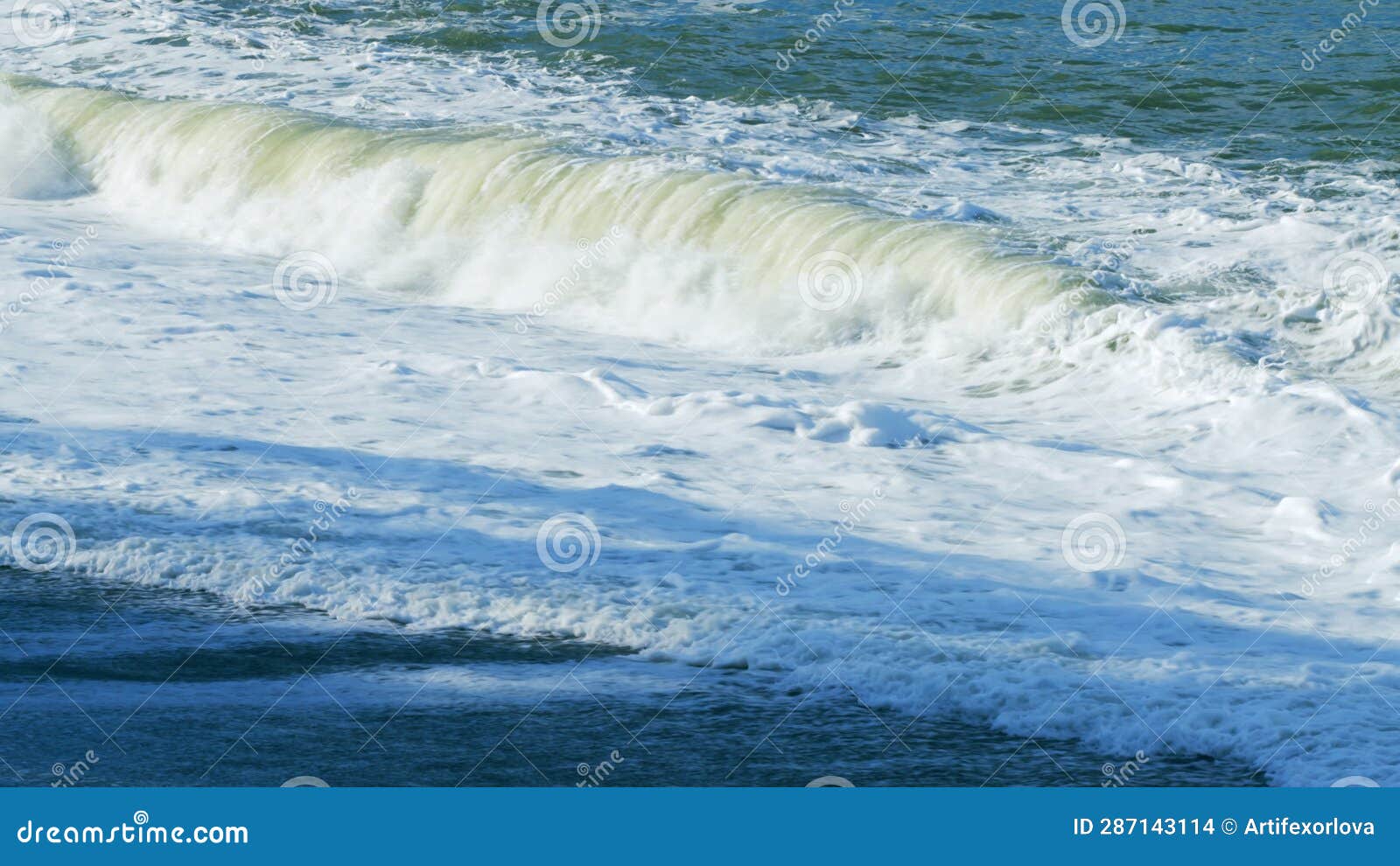 The Tide of the Sea Wave. Calm Sea Surface. Water Spreads Over Small ...