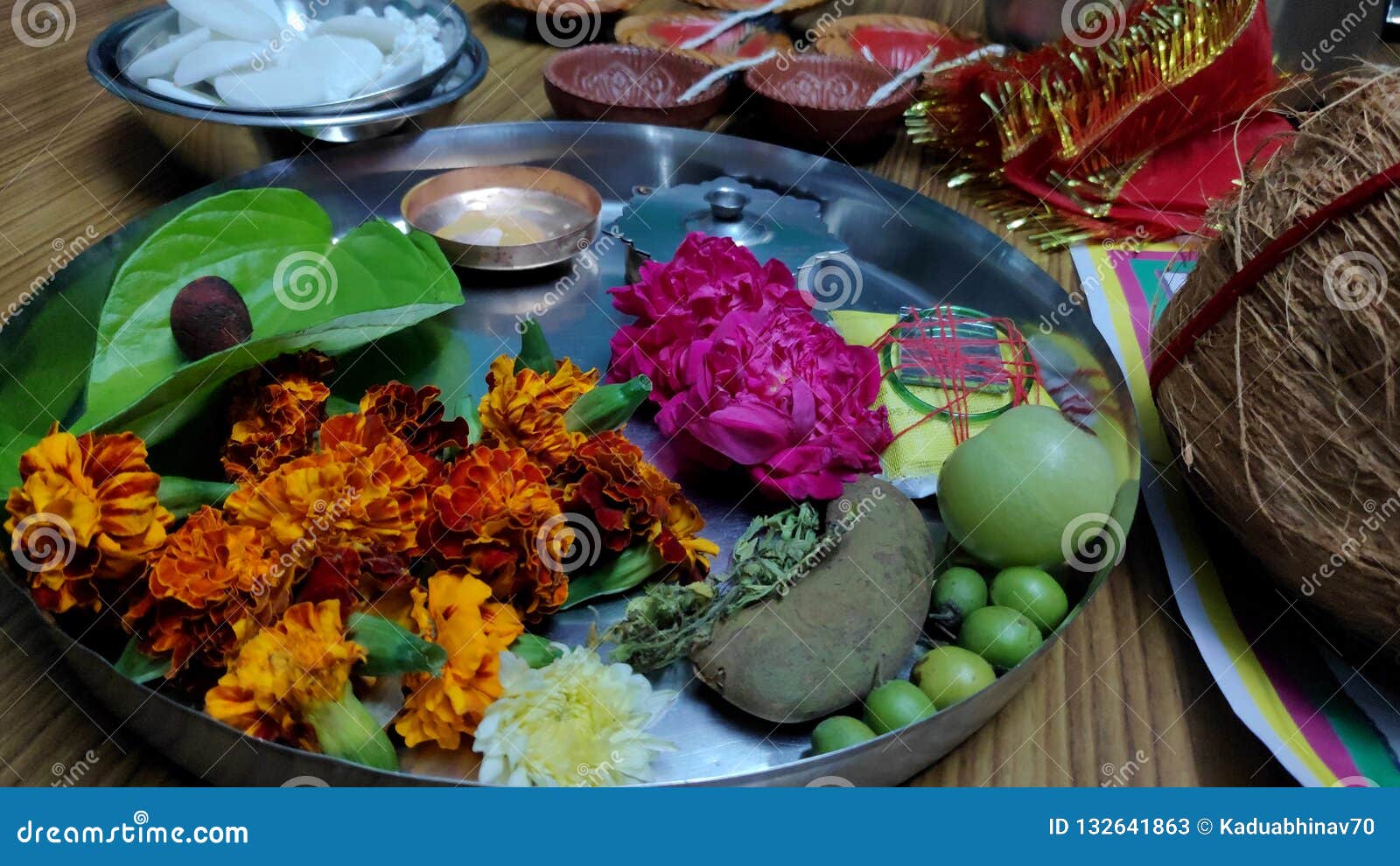Pooja Thali stock image. Image of still, traditional - 132641863
