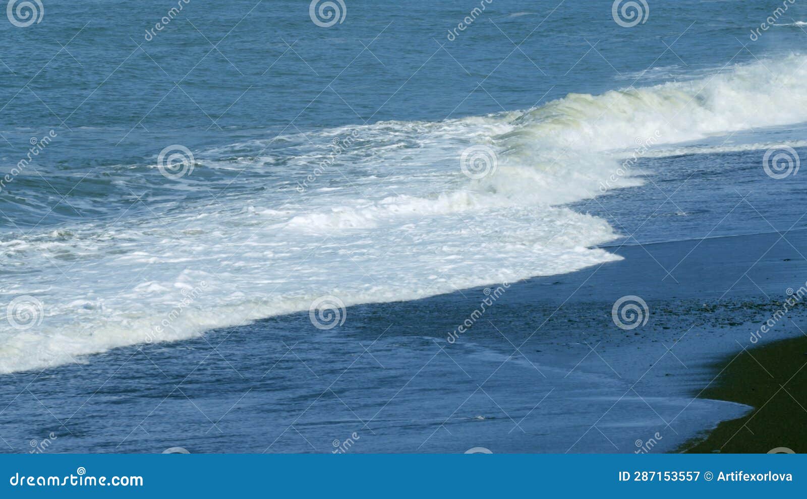 Waves Breaking on the Beach of Pebbles Surf on the Beach. Waves Washing ...