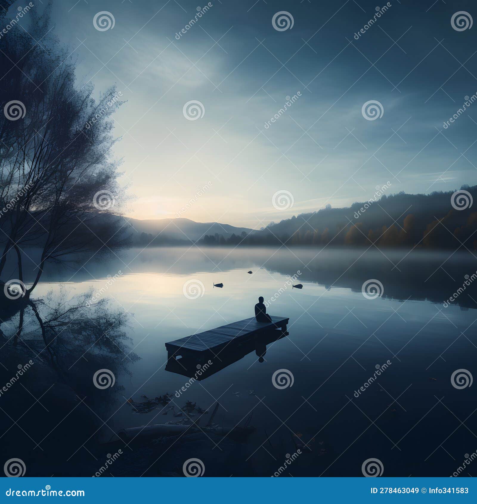 Stillness Peace Serenity Calm Cinematic One Generative AI Stock ...