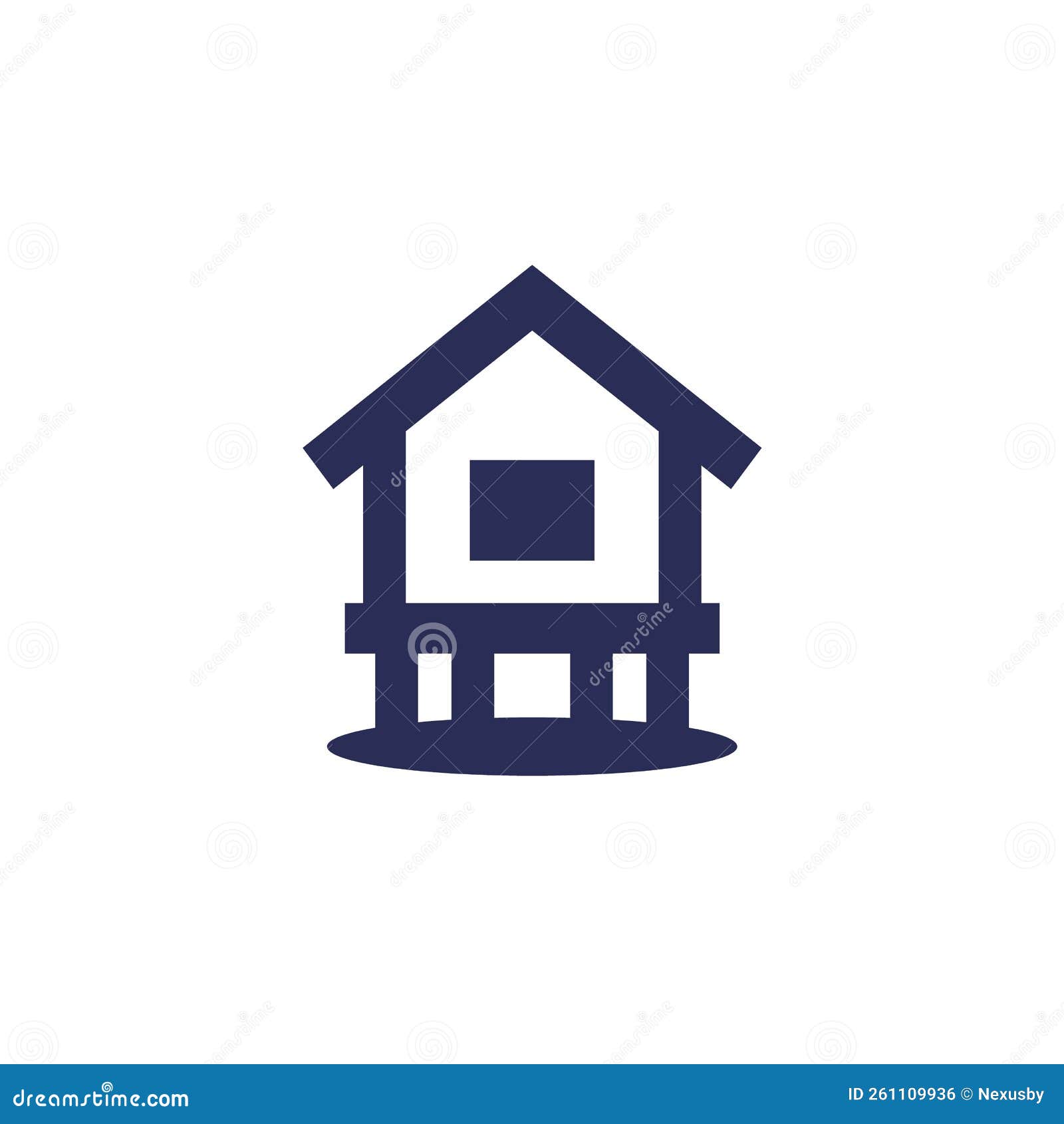 Stilt House Icon, Home on Stilts, Vector Stock Vector - Illustration of ...