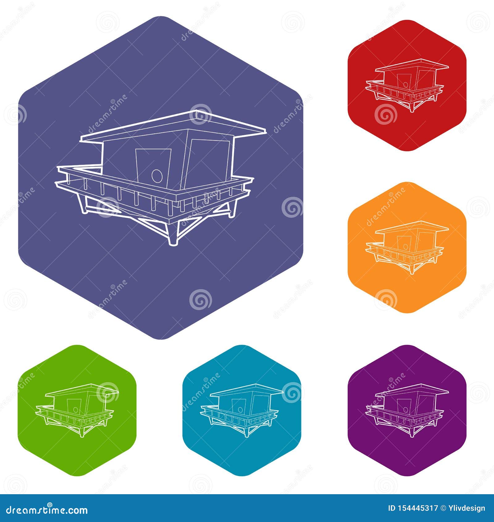 Stilt House Icon, Outline Style Stock Vector - Illustration of asian ...