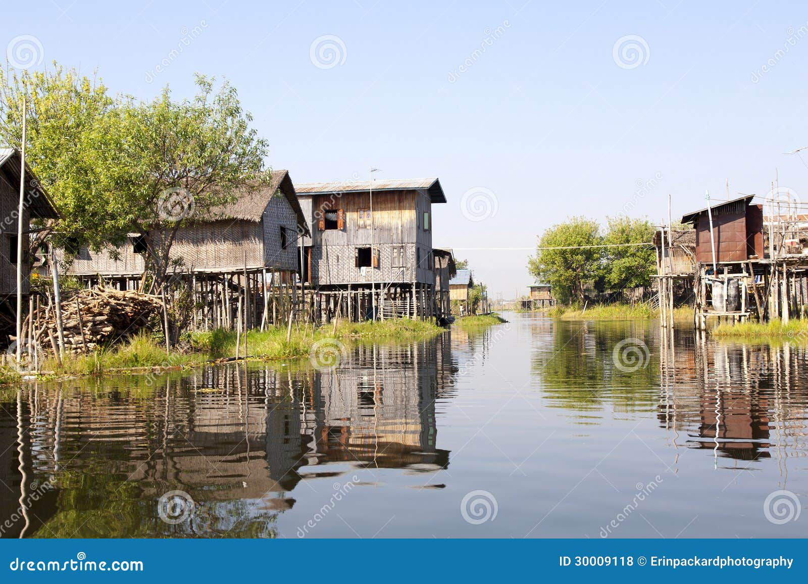 Stilted Village on Lake stock photo. Image of tradition - 30009118