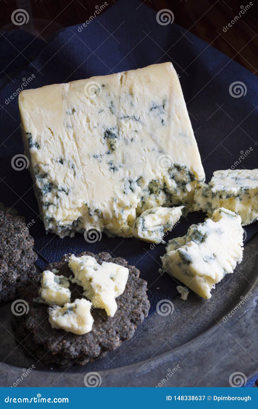 Mature English Stilton Cheese Stock Image - Image of biscuit, veins ...