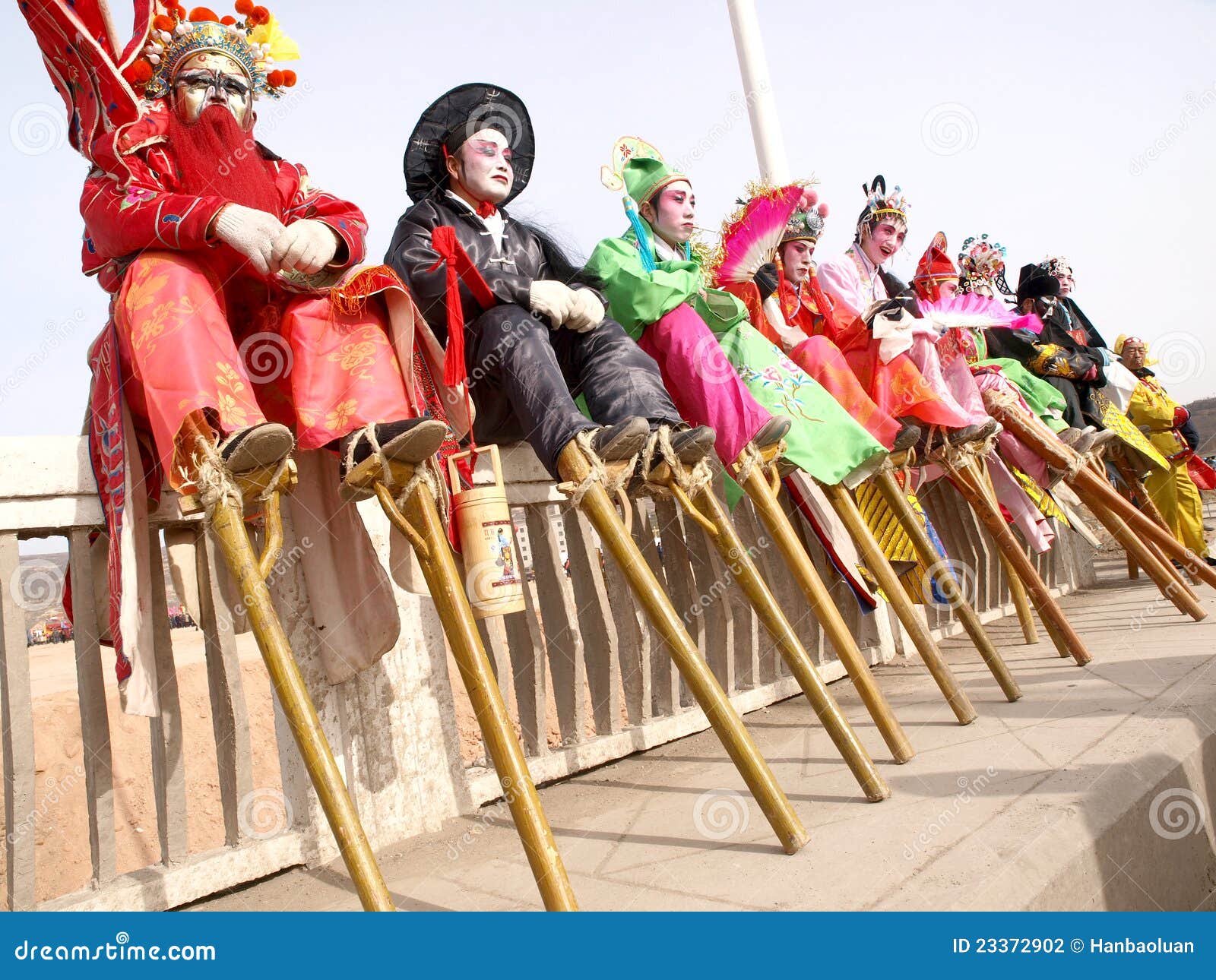 Stilts Actor Sitting Baluster Rest Editorial Photography - Image of ...