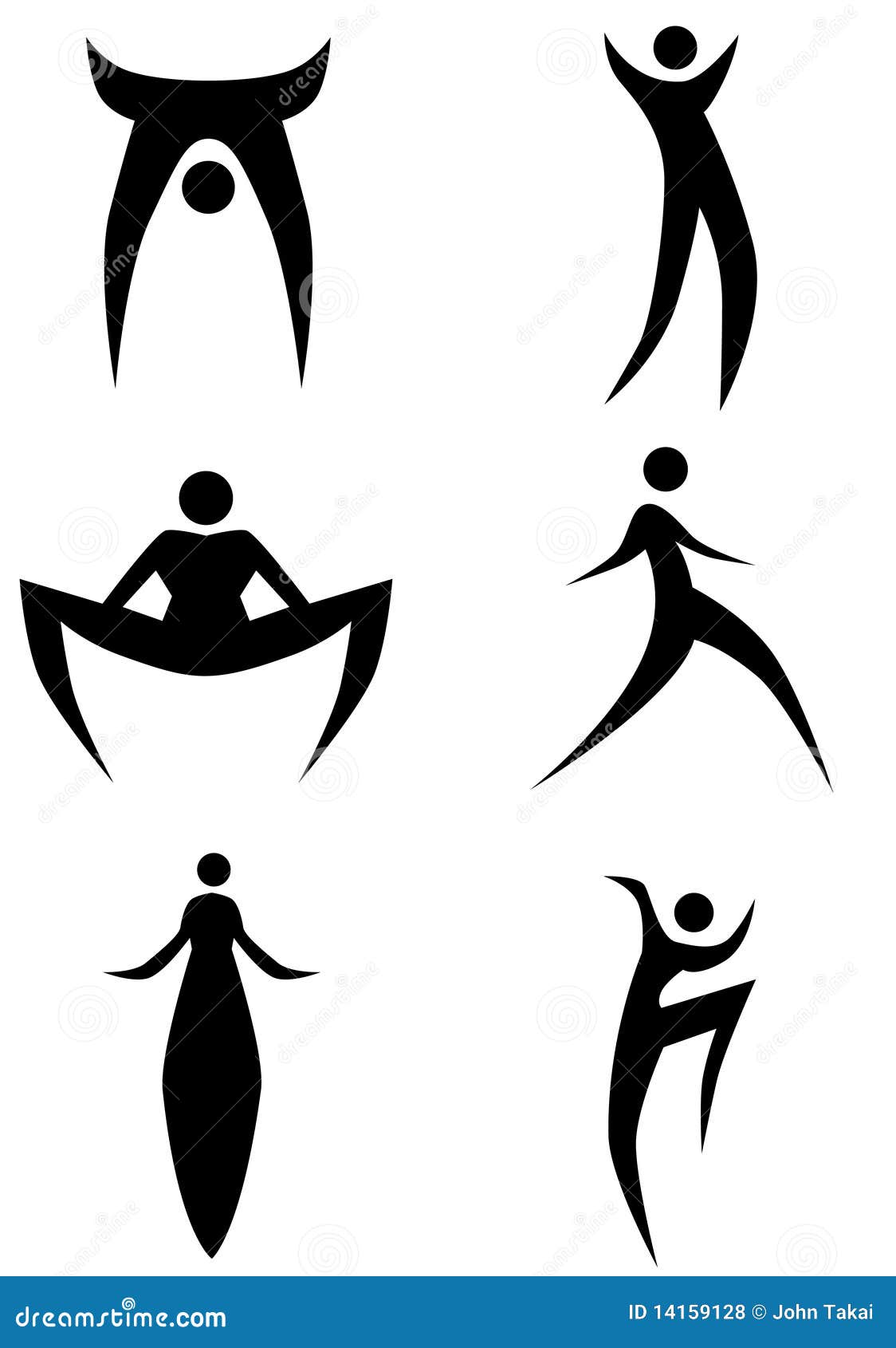 Stilts Stick Figure Set Vector Illustration | CartoonDealer.com #14159128