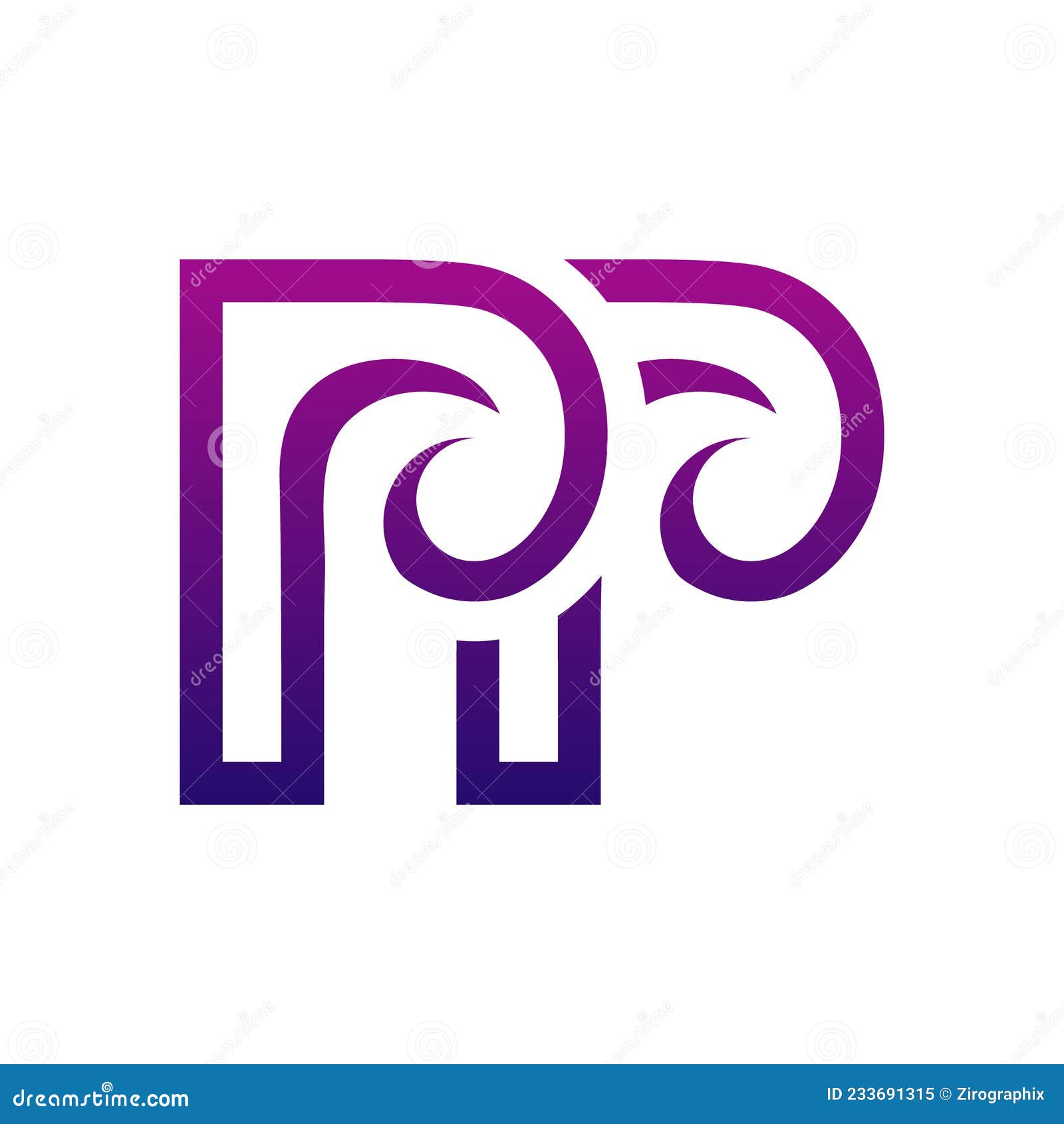 Stilvolles Design Des Kreativen Pp Logos Vektor Abbildung Illustration Von Rand Geschäft