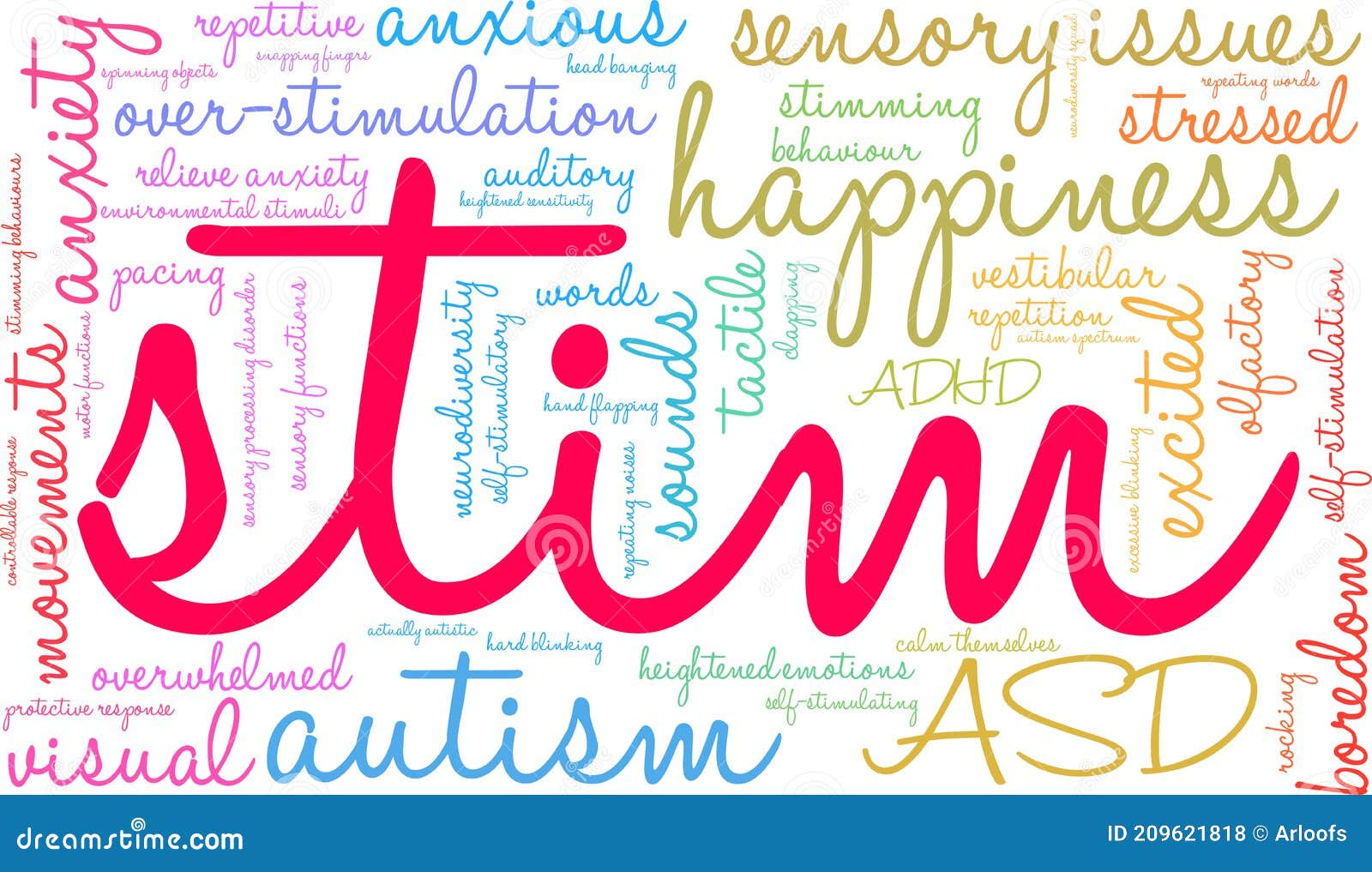 Stim Word Cloud stock vector. Illustration of heightened - 209621818