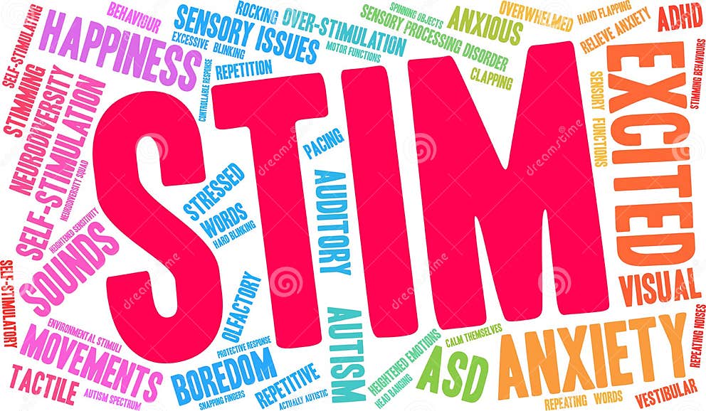 Stim Word Cloud stock vector. Illustration of flapping - 209621833