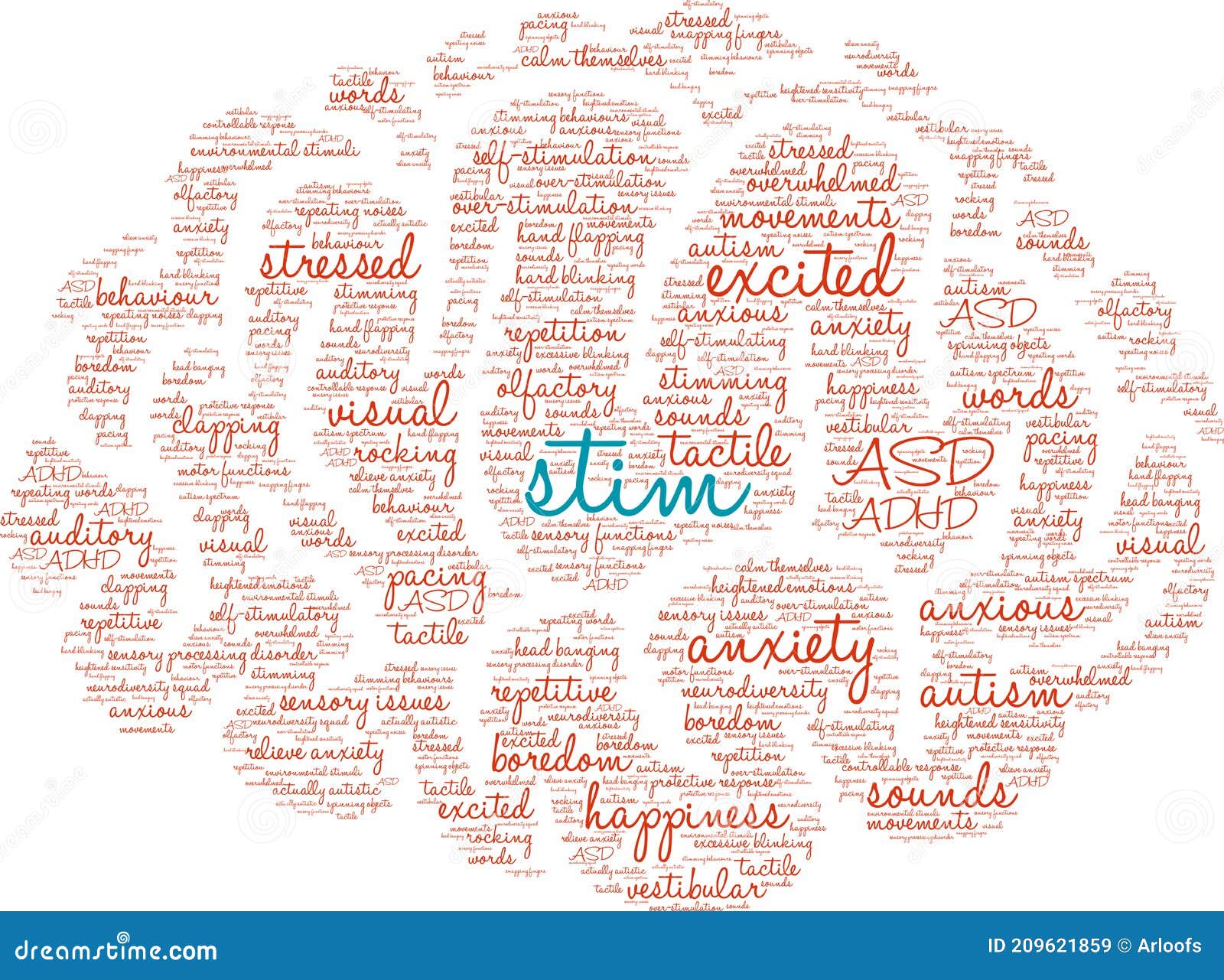 Stim Word Cloud stock vector. Illustration of anxious - 209621859