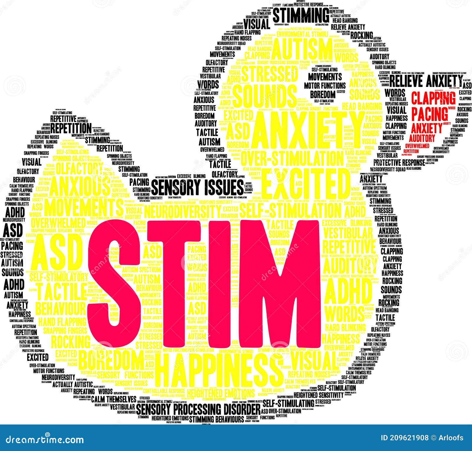 Stim Word Cloud stock vector. Illustration of anxiety - 209621908